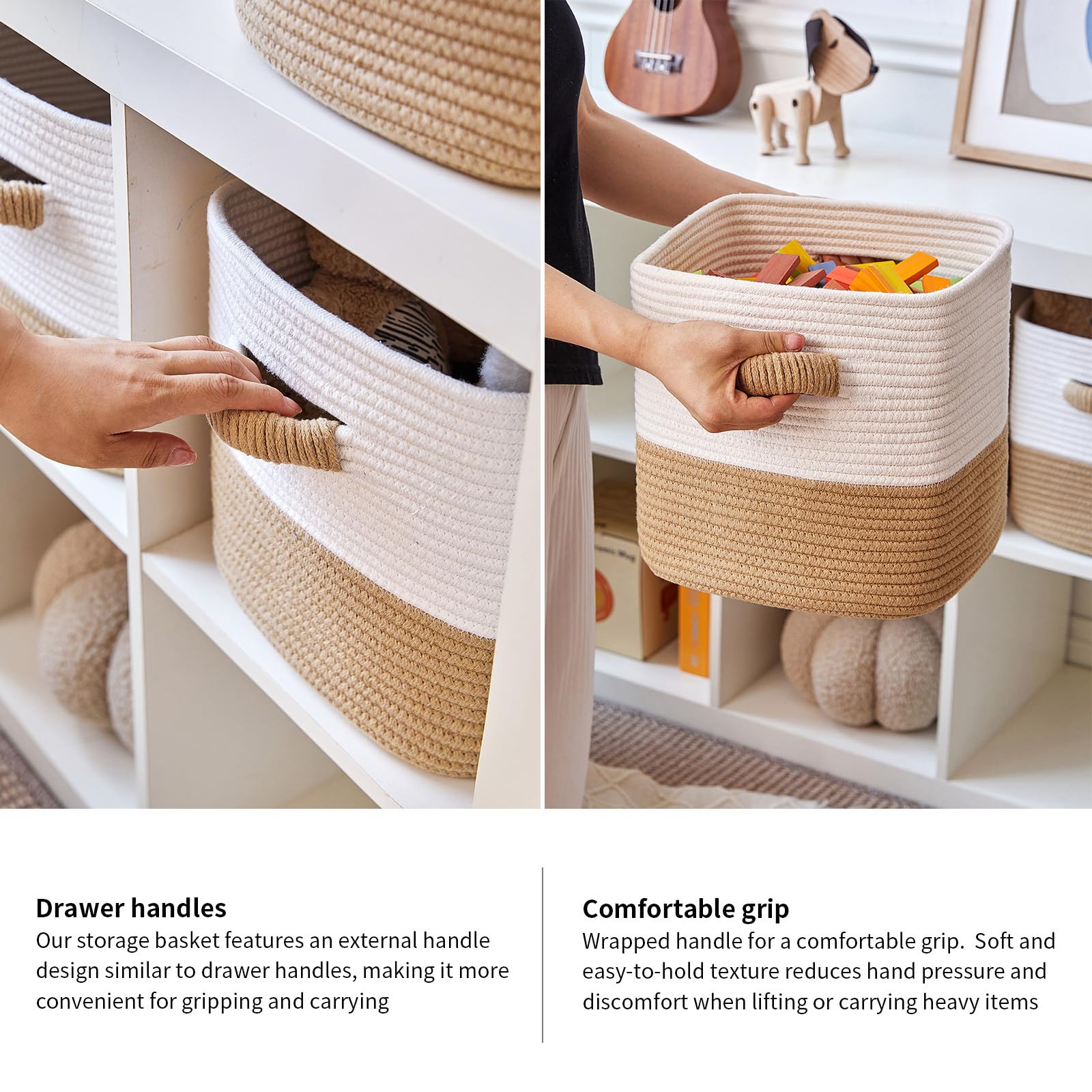 R RUNKA Storage Cube Baskets for Organizing -3 Pack -11 inch Square ...