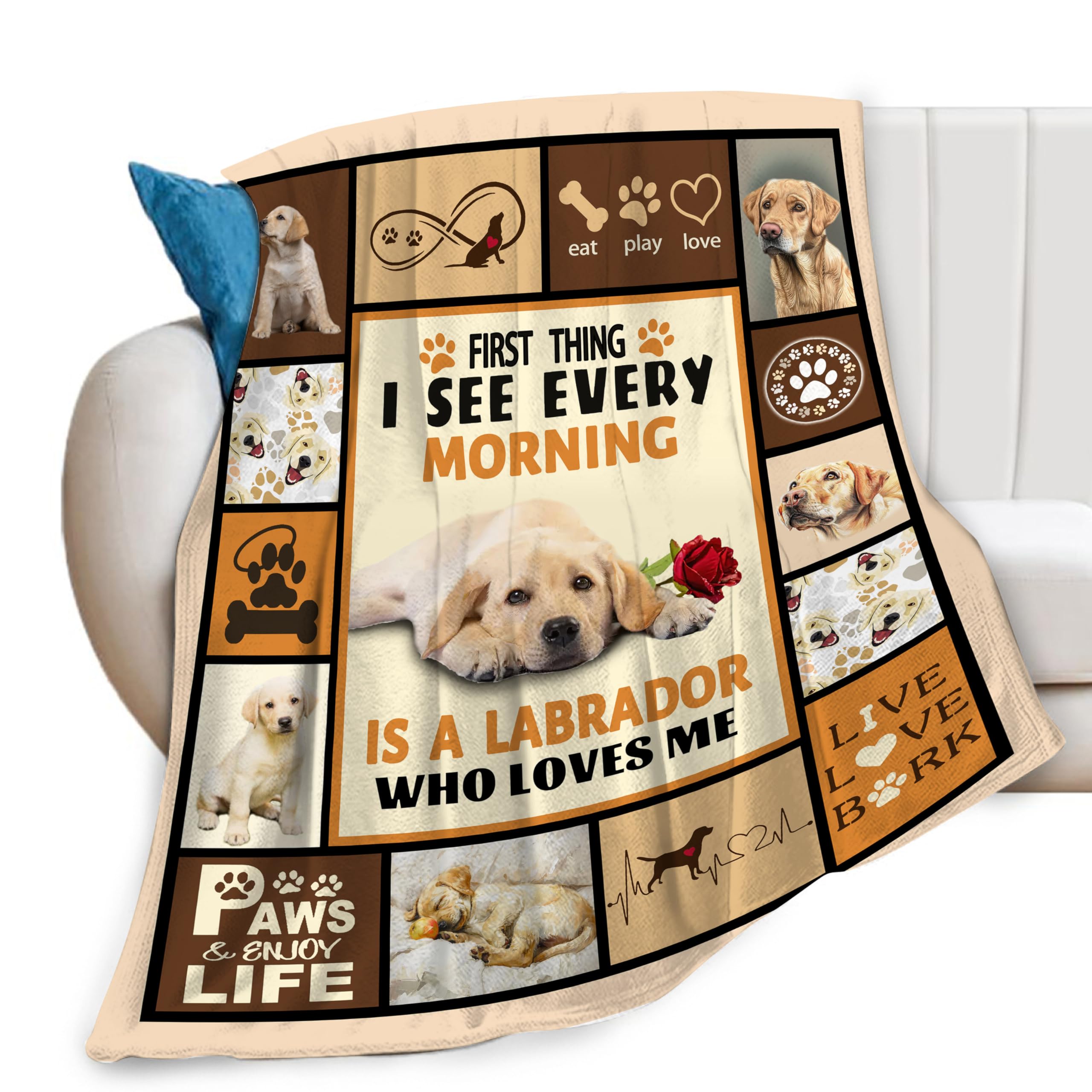 Amazon.com: Labrador Dog Print Blanket Best Dog Pet Animal Throw ...