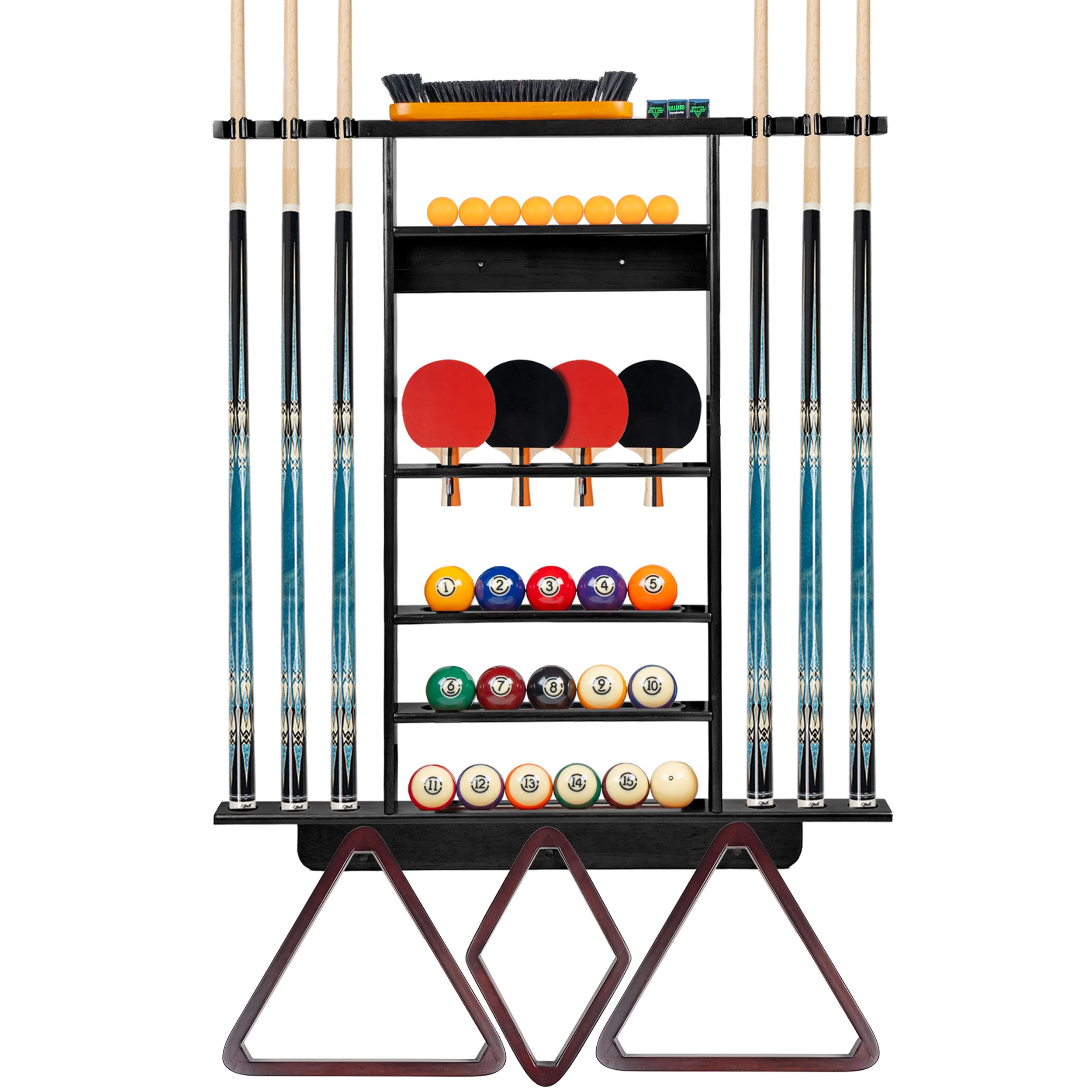 Amazon.com: Billmart Wall Mount Pool Stick Holder, 2-in-1 Pool Stick ...