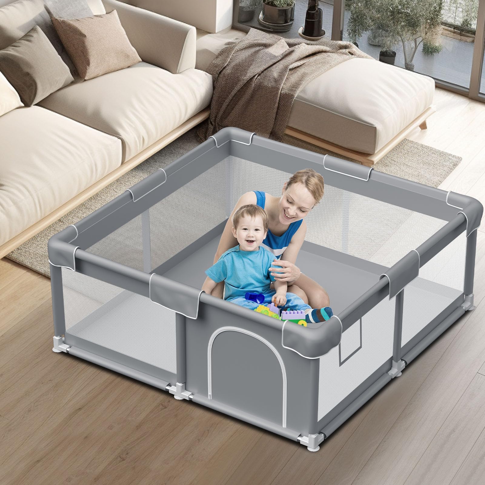 Amazon.com : Baby Playpen Baby Play Pen for Babies and Toddlers Safe Anti-Fall Baby Play Yards ...