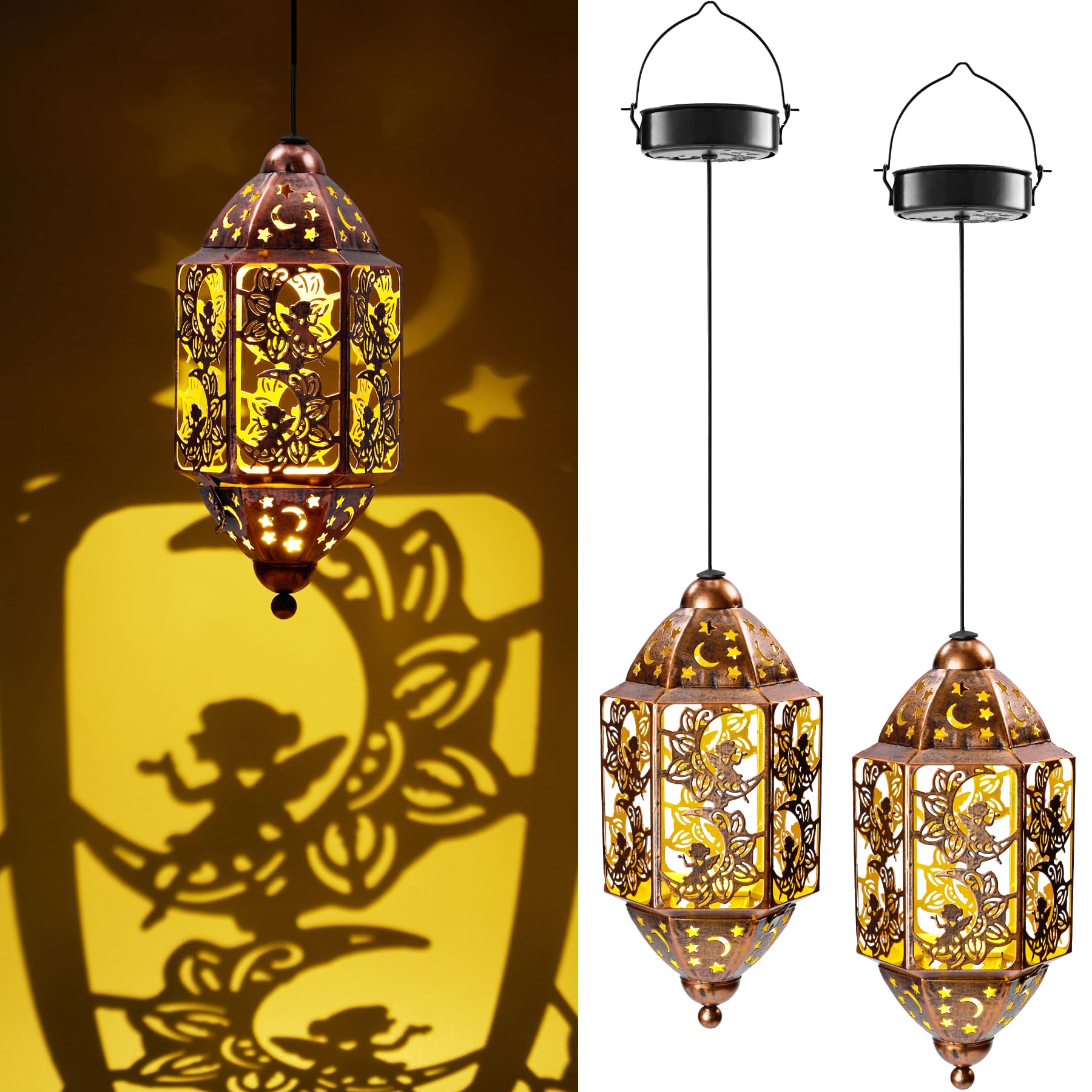 Snapklik.com : Solar Hanging Lanterns Outdoor Waterproof, Big Fairy ...