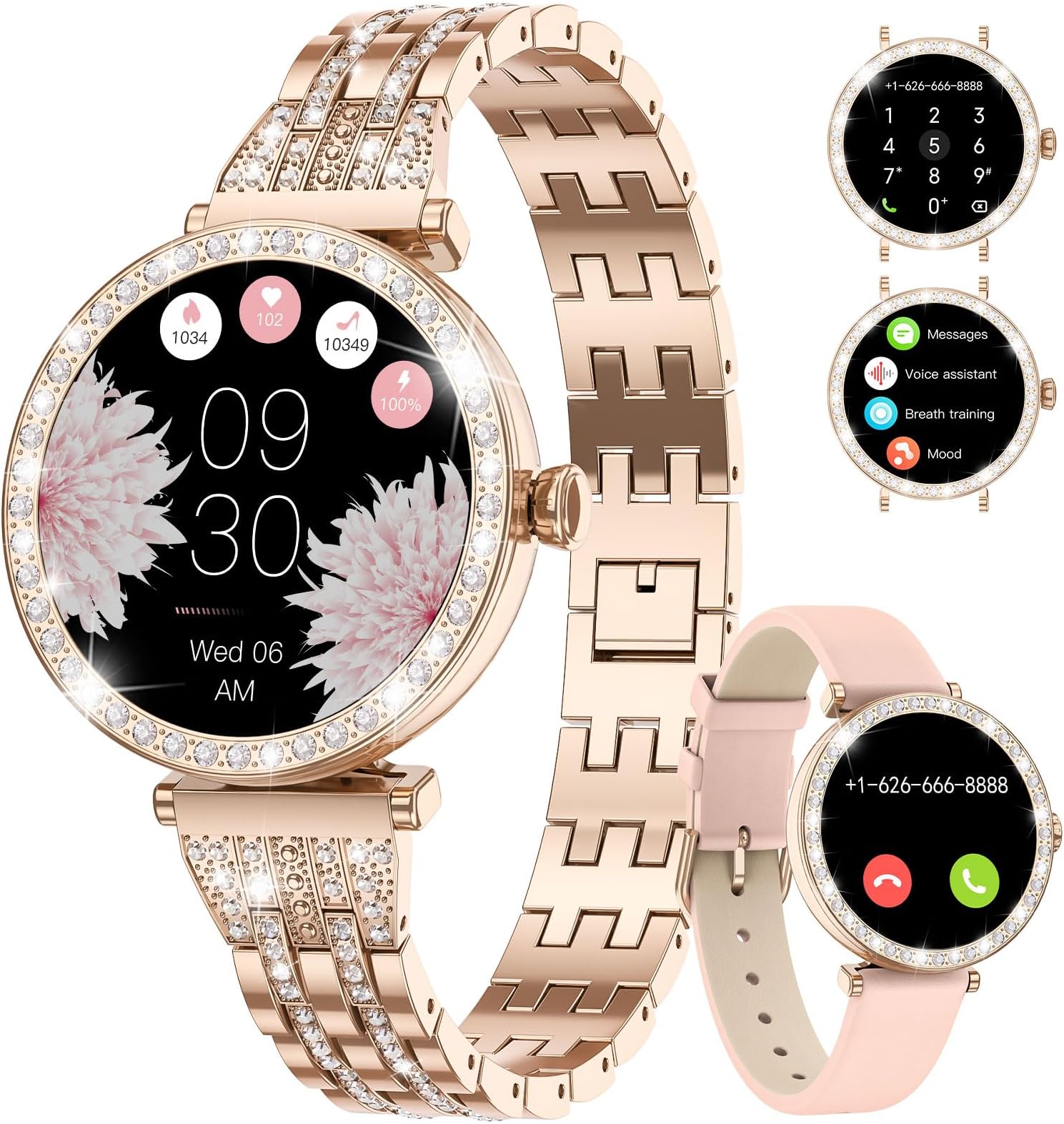 Amazon.com: Smart Watch Women for Android iPhone with Bluetooth Phone ...