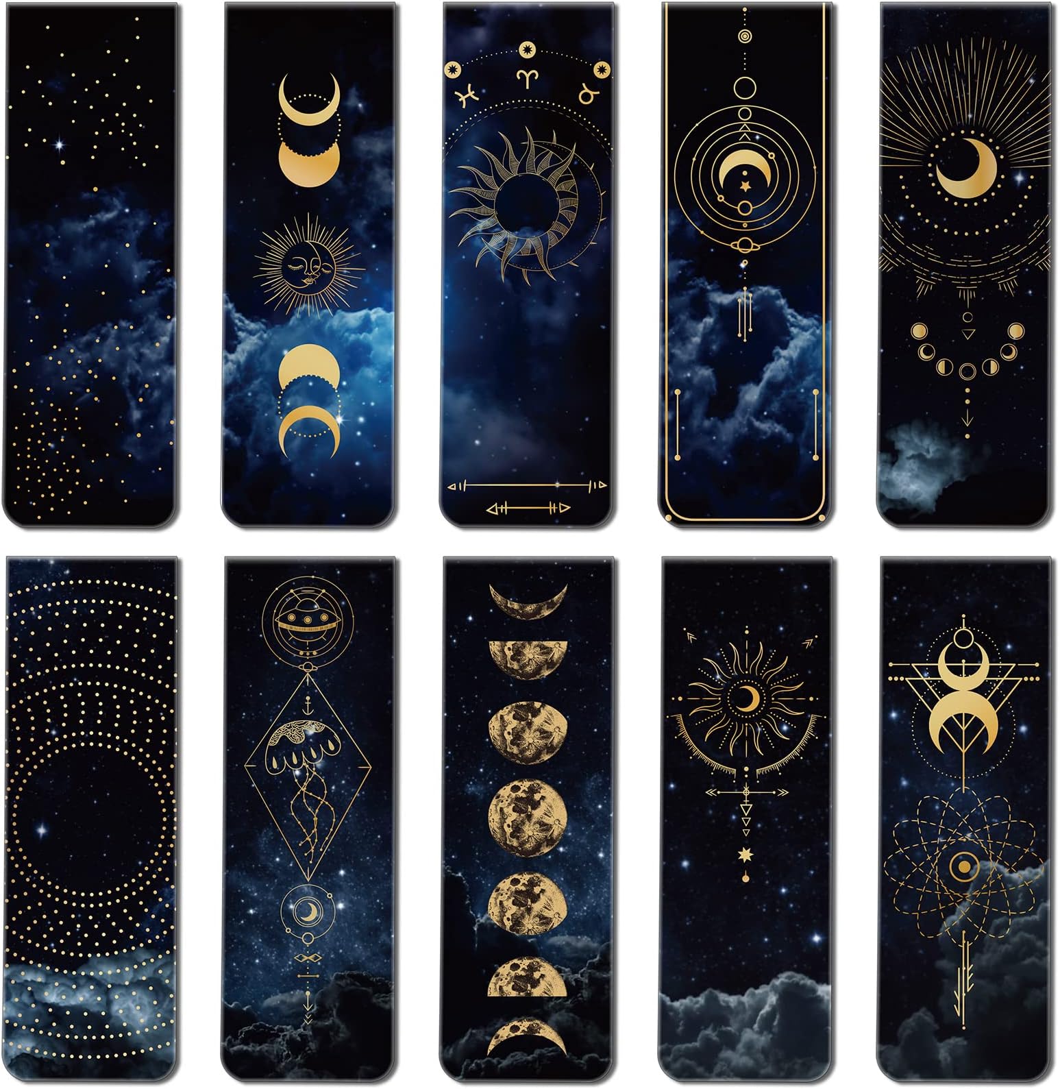 Amazon.com: Sinmoe 30 Pieces Space Moon Magnetic Bookmarks Galaxy ...
