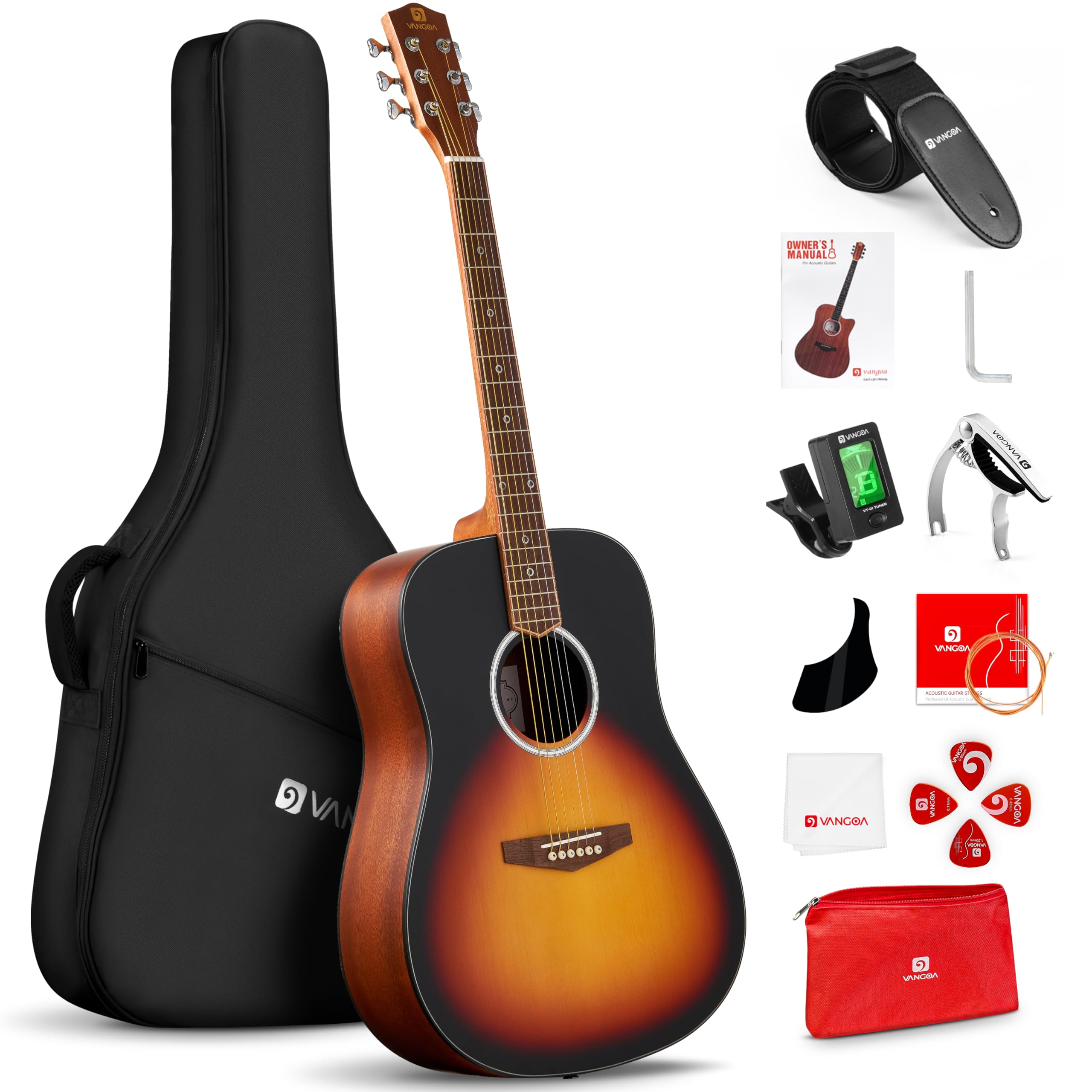 Snapklik.com : Vangoa Dreadnought Acoustic Guitar Full Size, 41 Inch ...