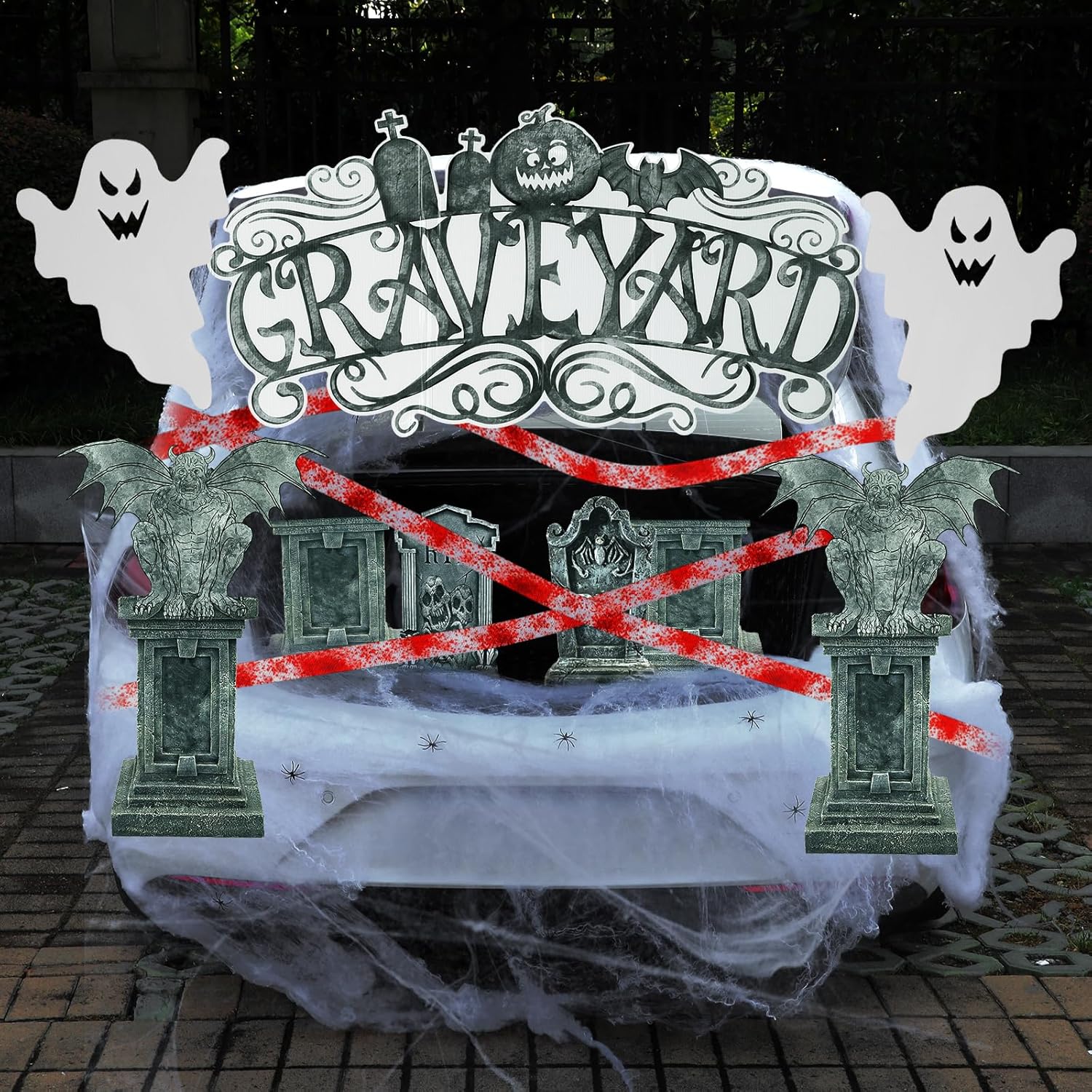 Amazon.com: Thyle 42 Pcs Halloween Tombstone Trunk or Treat Archway ...