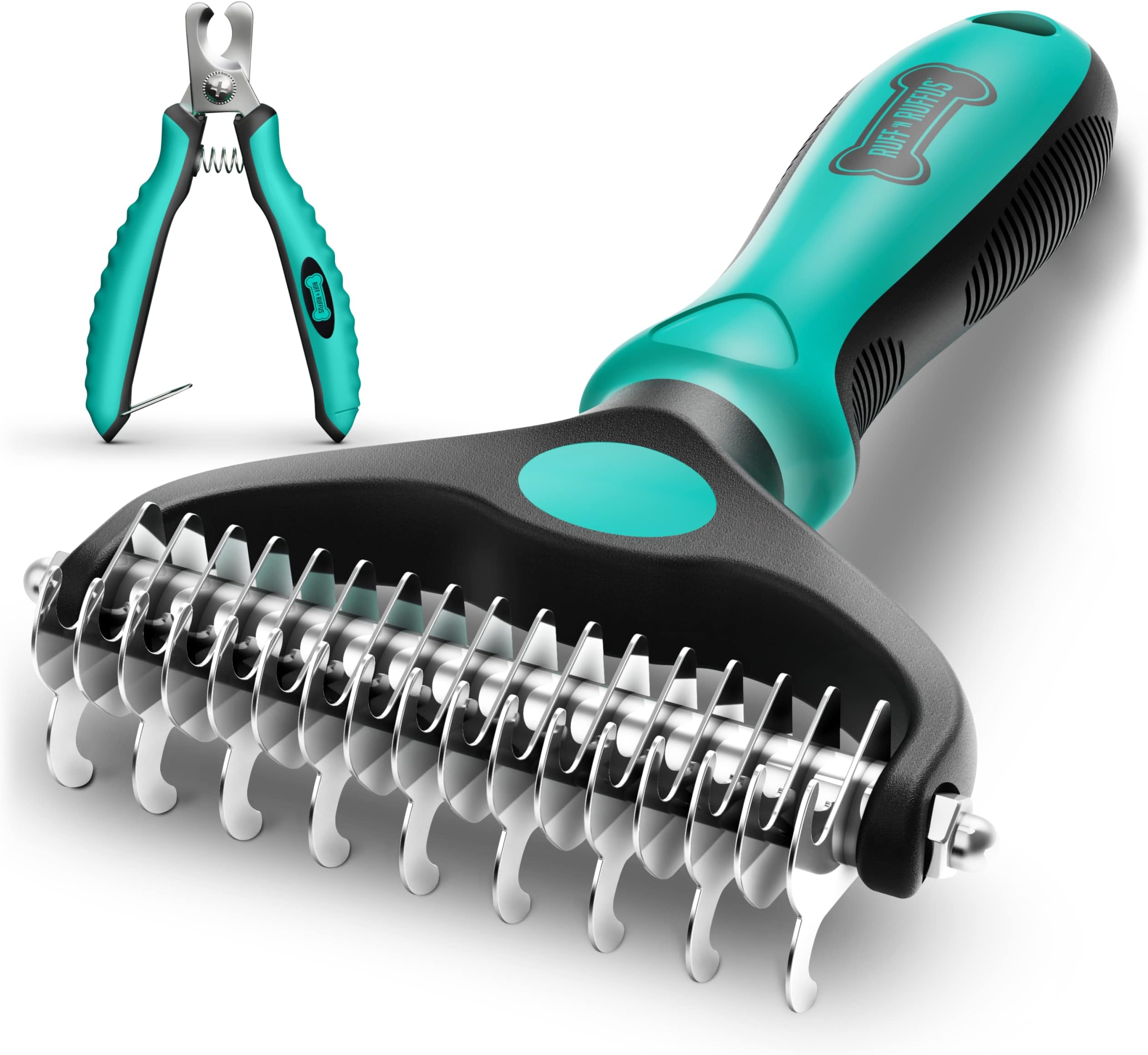 Amazon.com: Ruff 'N Ruffus Dog Brush for Shedding - Double Sided ...