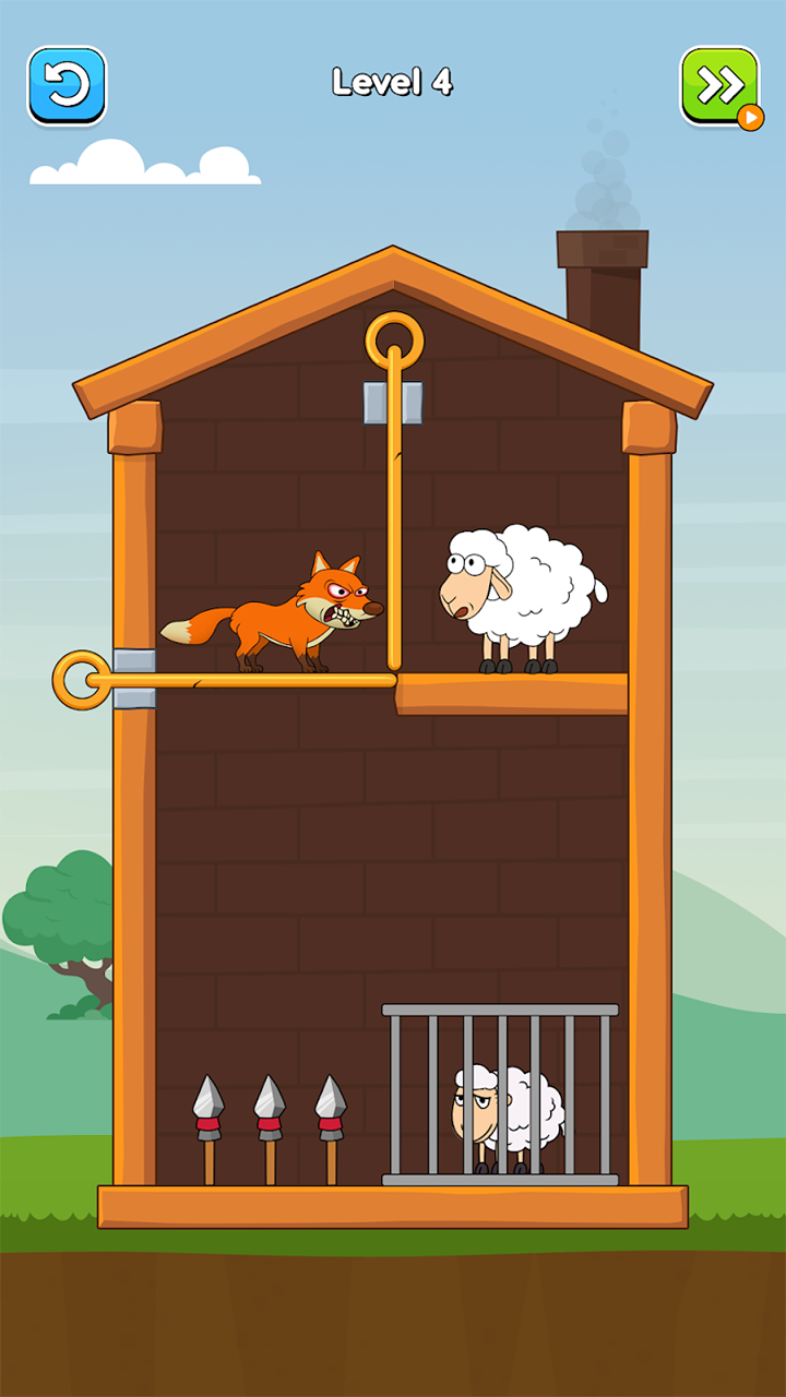 Hero Sheep - Pin Pull Save Sheep help the sheep in the best pin pull ...