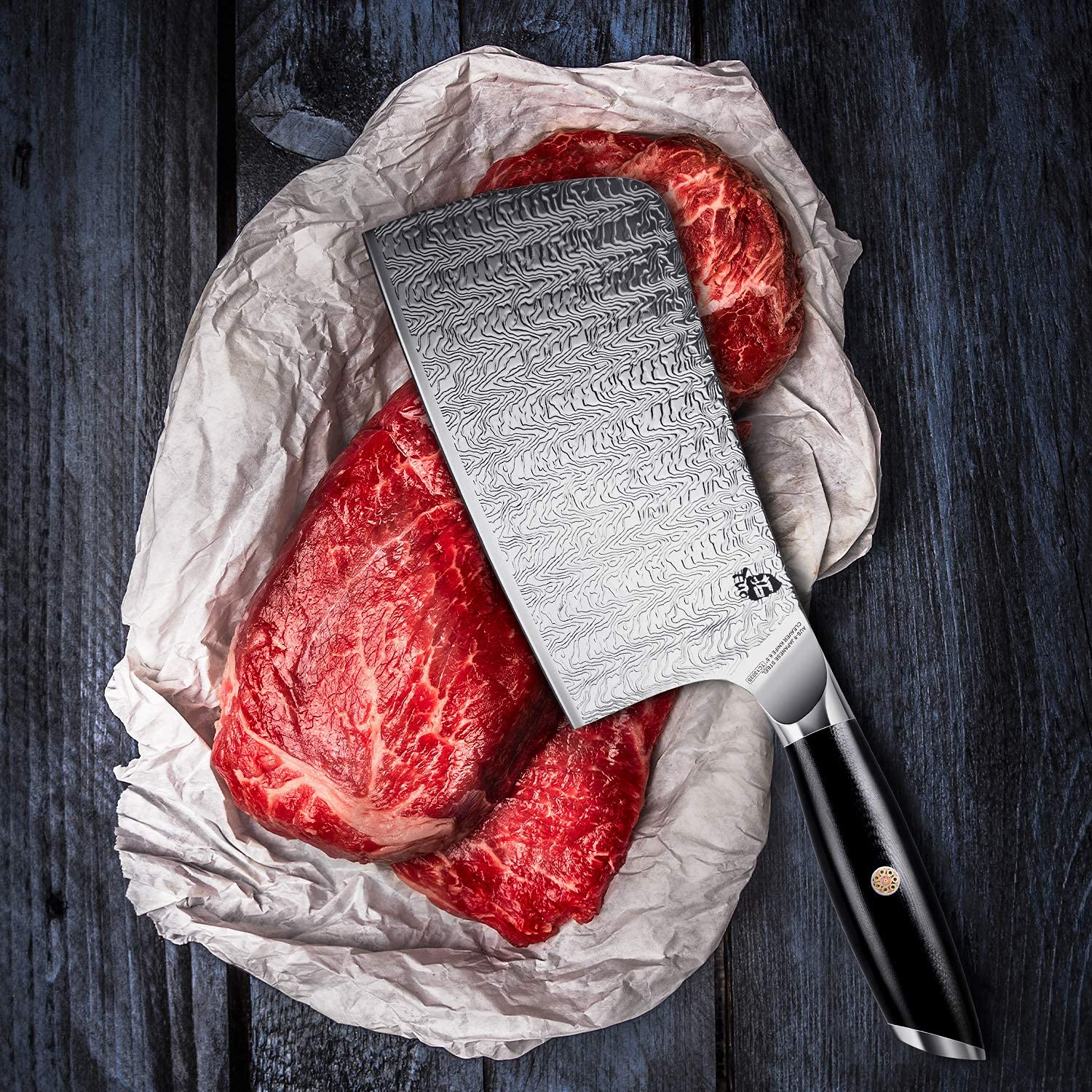 Snapklik.com : TUO Cleaver Knife 6.5 Inch - Chopper Butcher Knife Meat ...