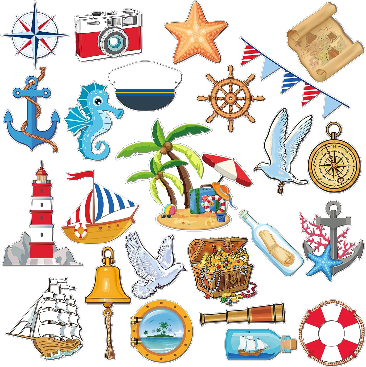 Amazon.com: 24 Pcs Nautical Magnets for Cruise Door Anchor Refrigerator ...