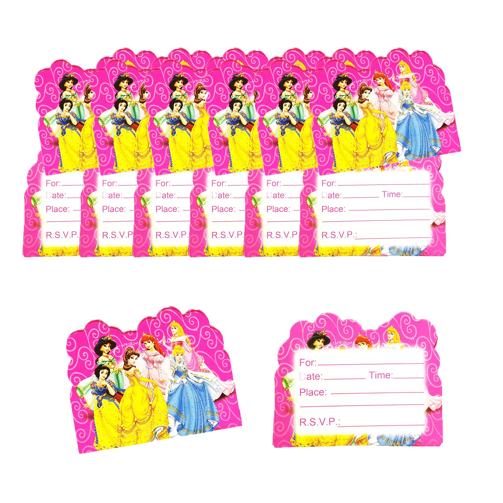 20pcs Princess Birthday Party Invitation Cards Princess Themed Birthday ...