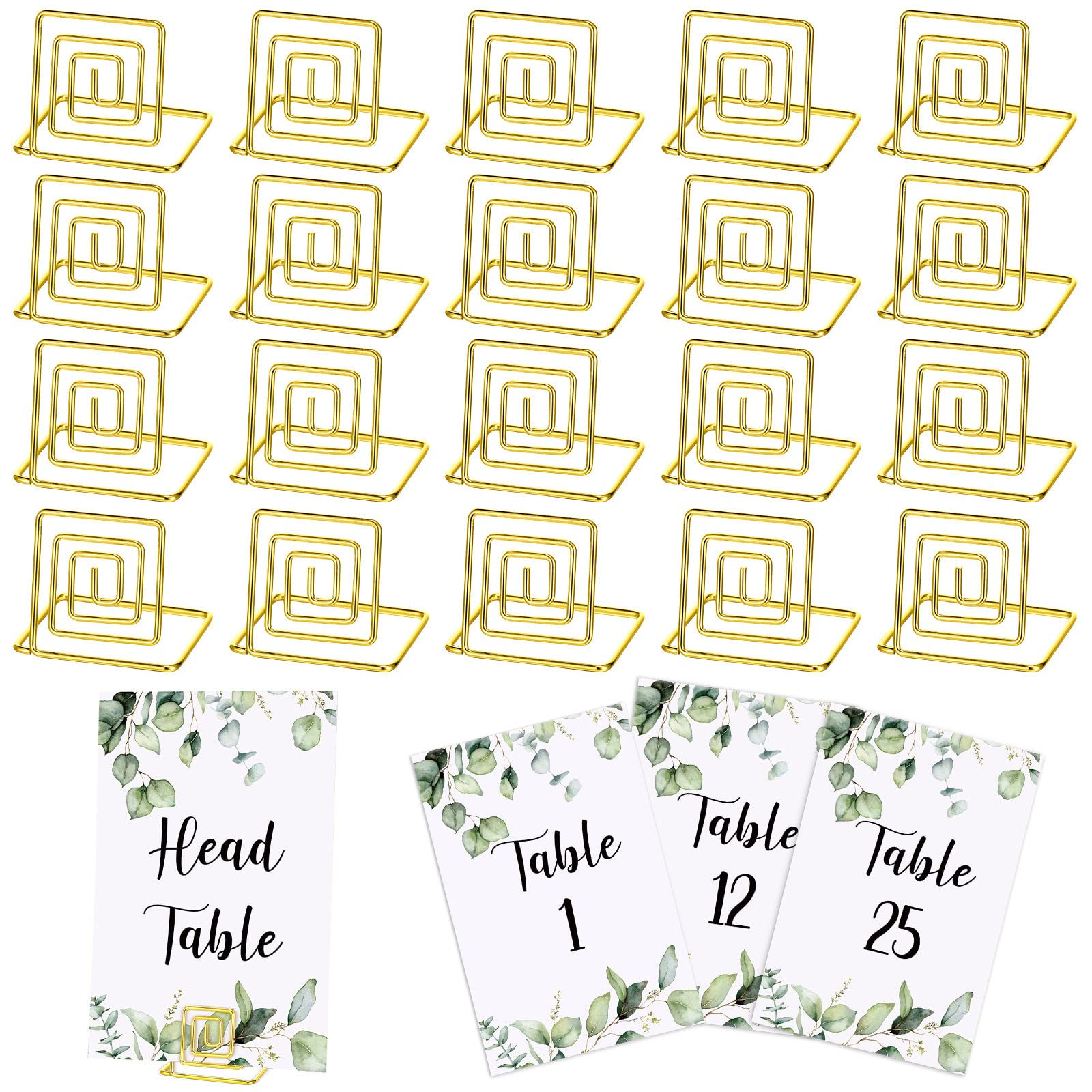Buy 26 Pieces Wedding Table Numbers Cards with Holders 1-25 Plus Head ...
