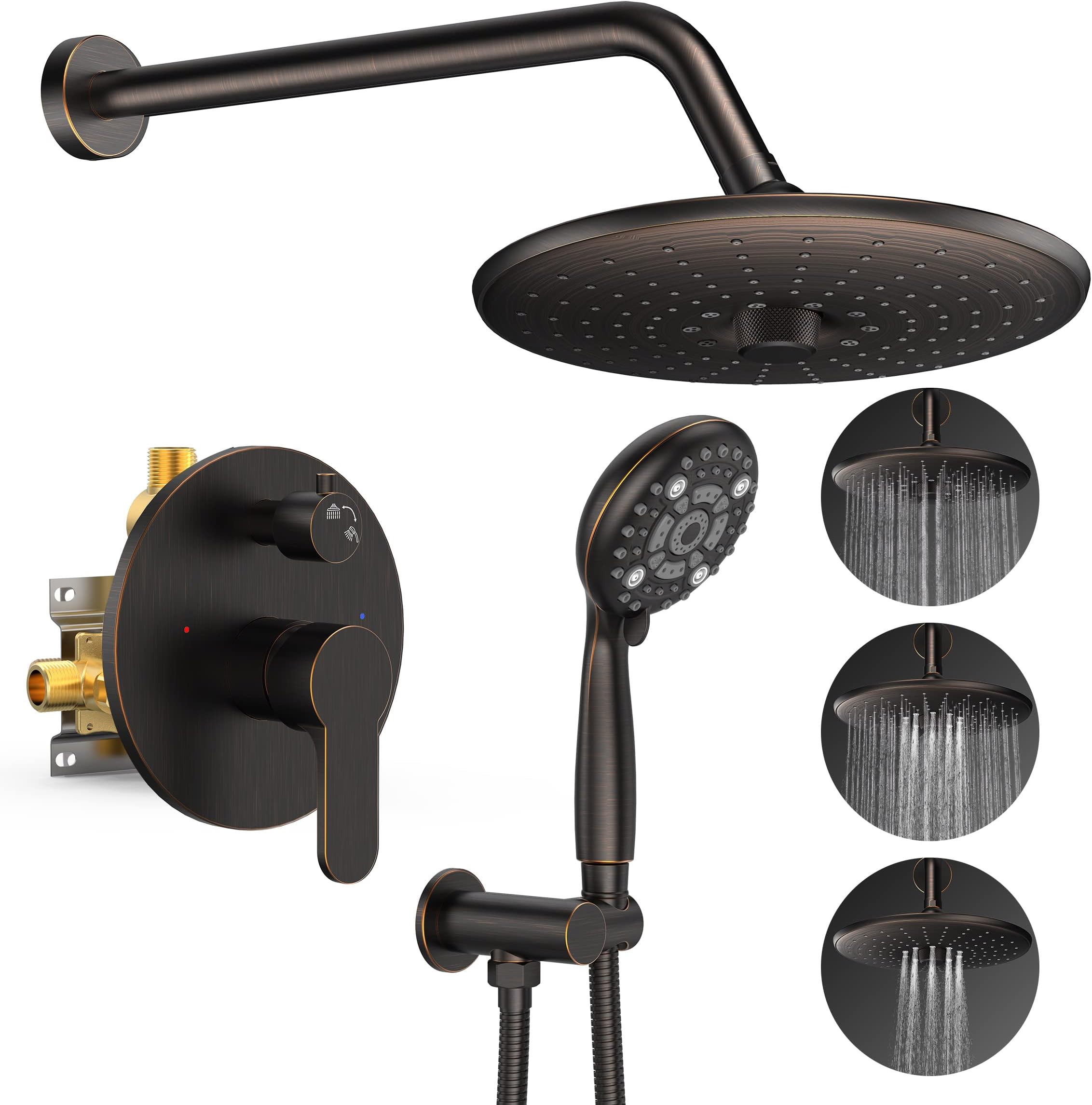 Oil Rubbed Bronze Shower System, Shower Faucet Sets Complete with Wall ...