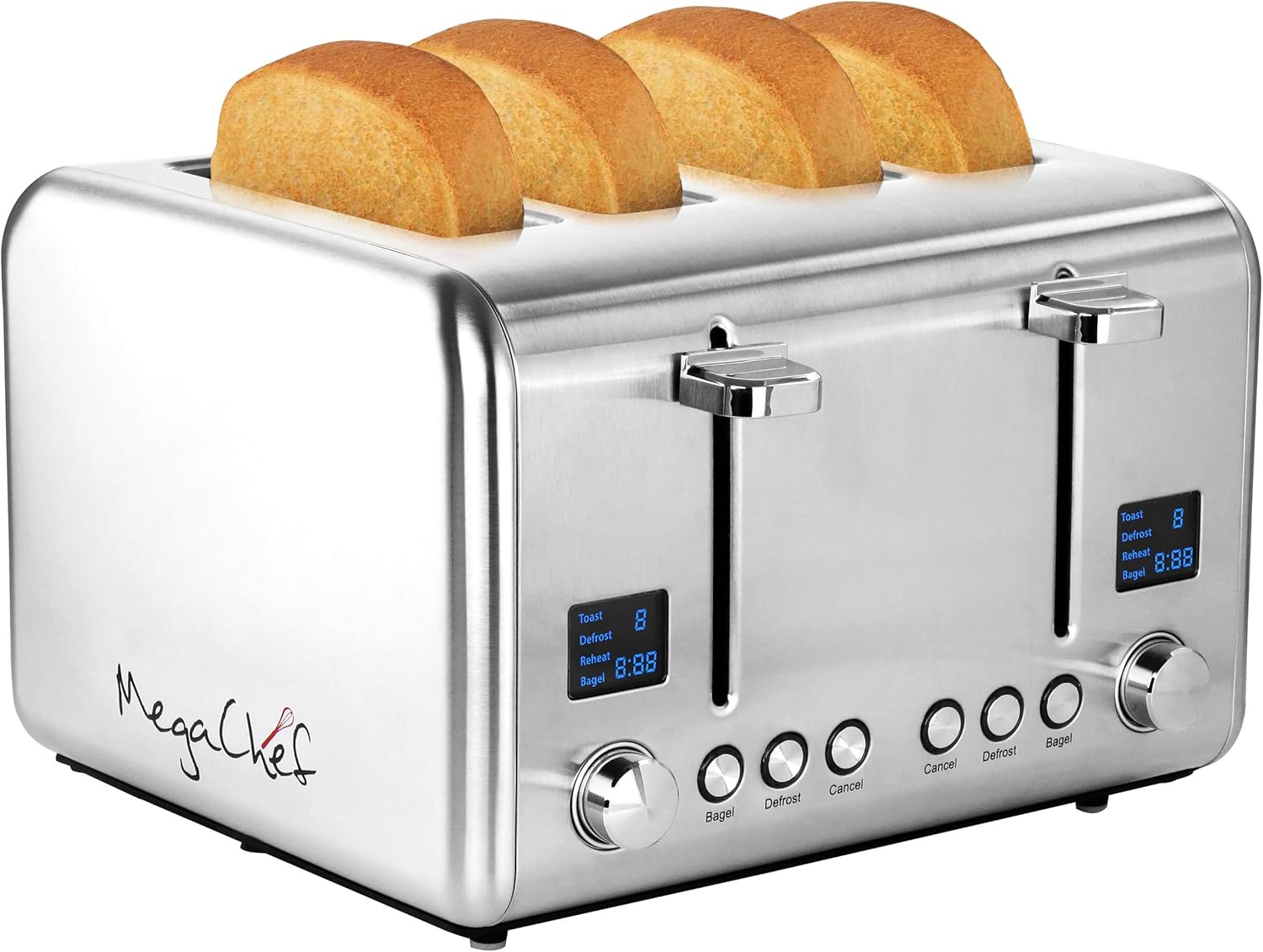 Amazon.com: Megachef 4 Slice Toaster in Stainless Steel Silver: Home ...