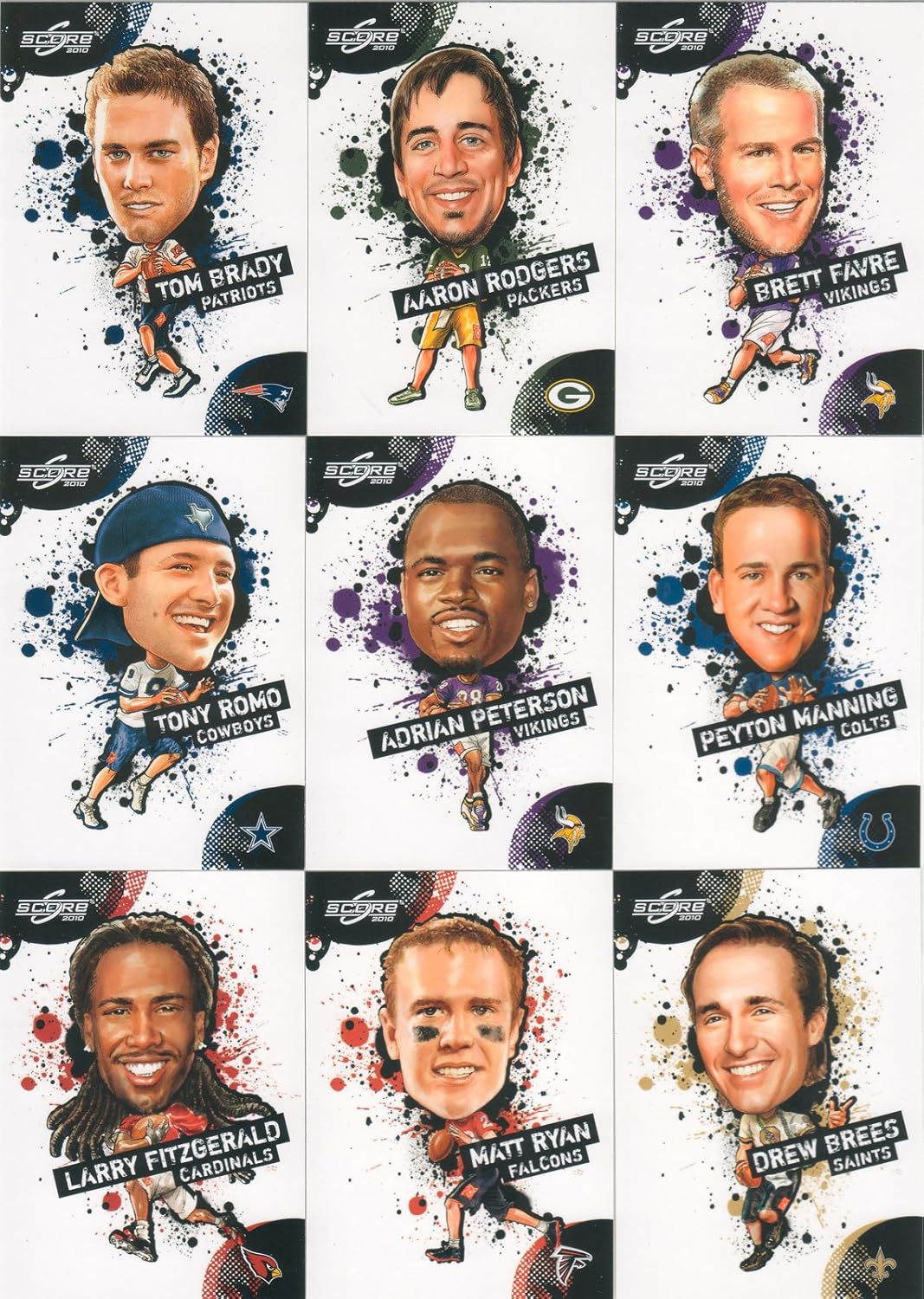Amazon.com: 2010 Score Football 2010 Players Complete Mint 19 Card Set ...
