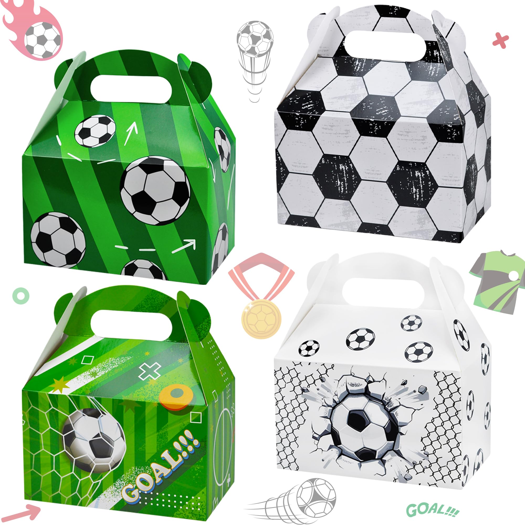 Amazon.com: Haxpacal Soccer Party Treat Boxes, 24 PCS Cake Boxes for ...