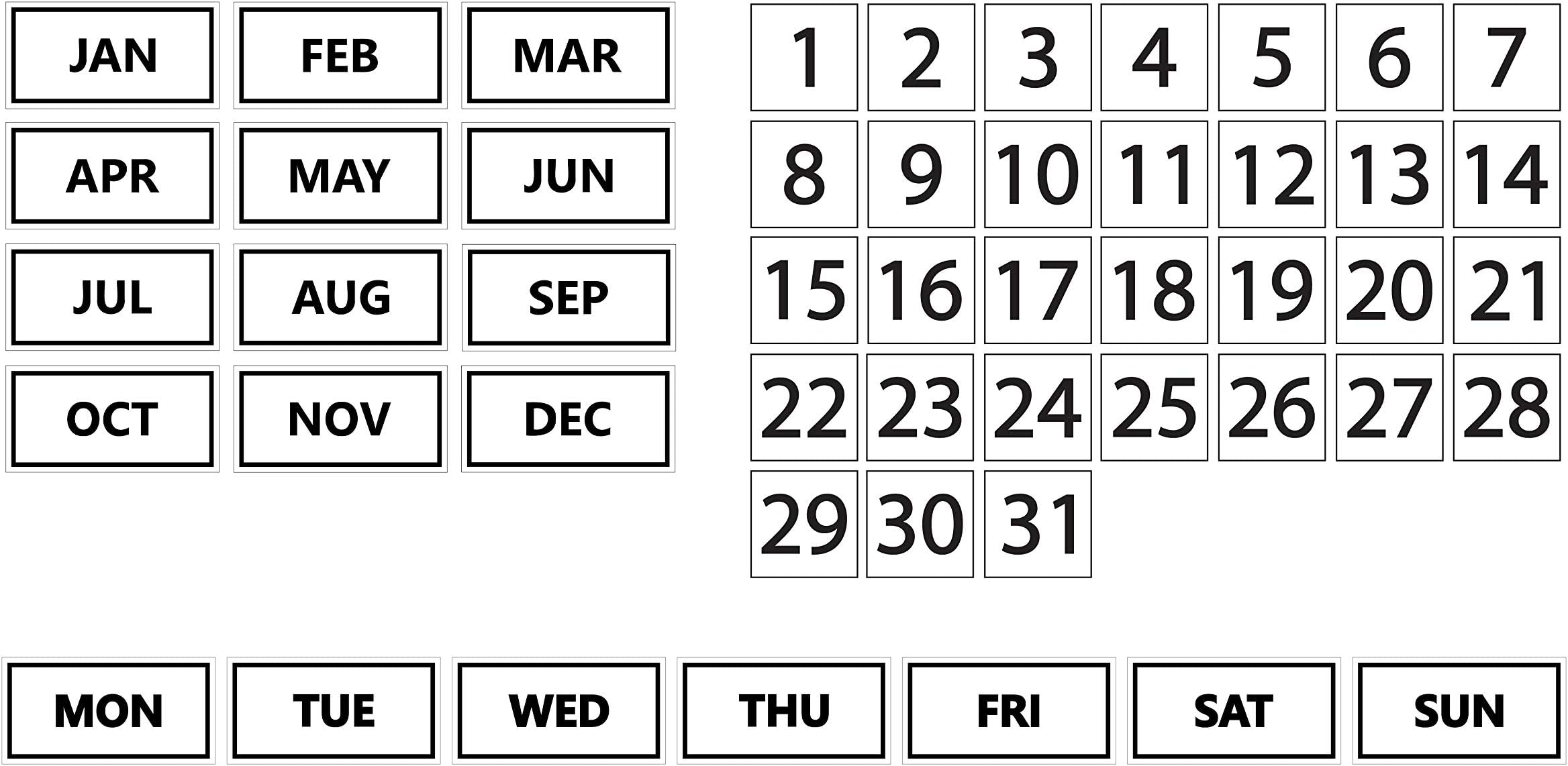 Amazon.com: Juvale Magnetic Calendar for Classroom, Whiteboard - Number ...