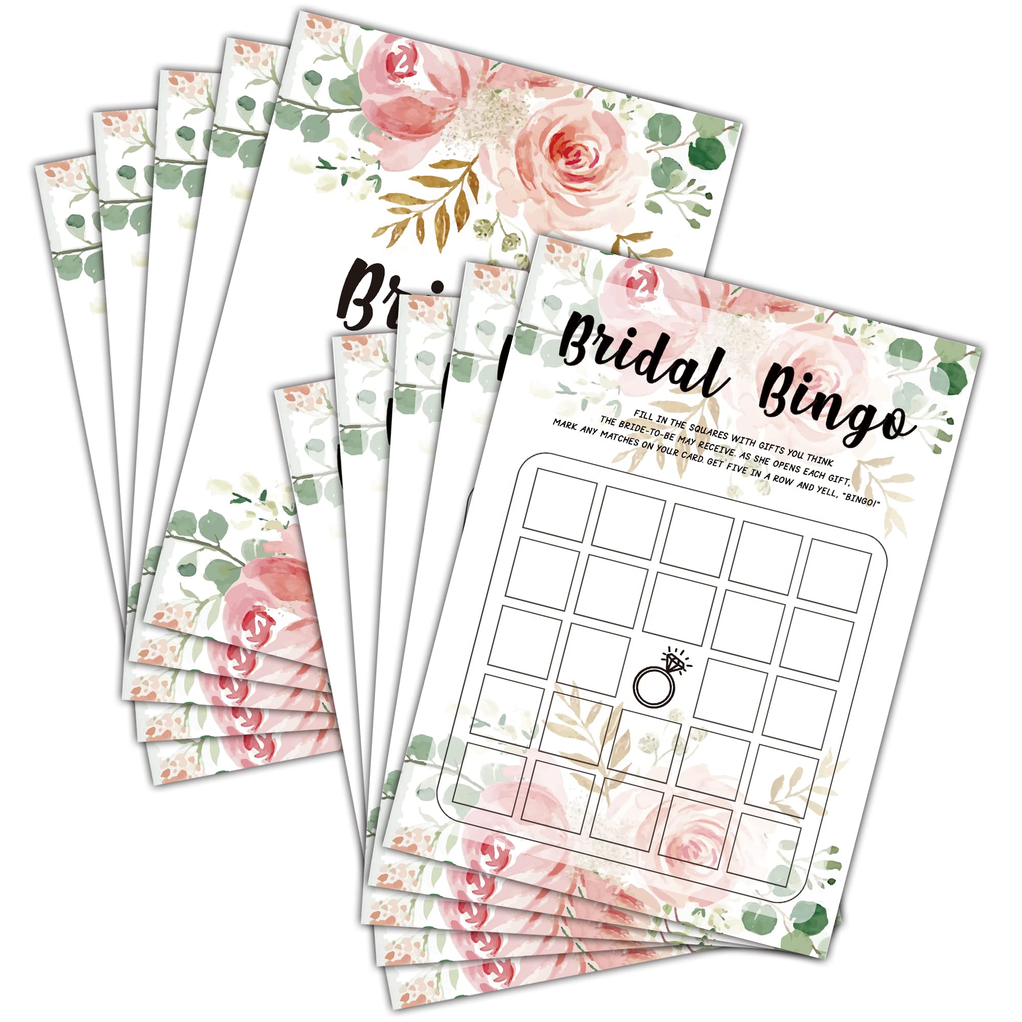 Amazon.com: Bridal Shower Game Set - Bridal Bingo Party Game Cards for ...