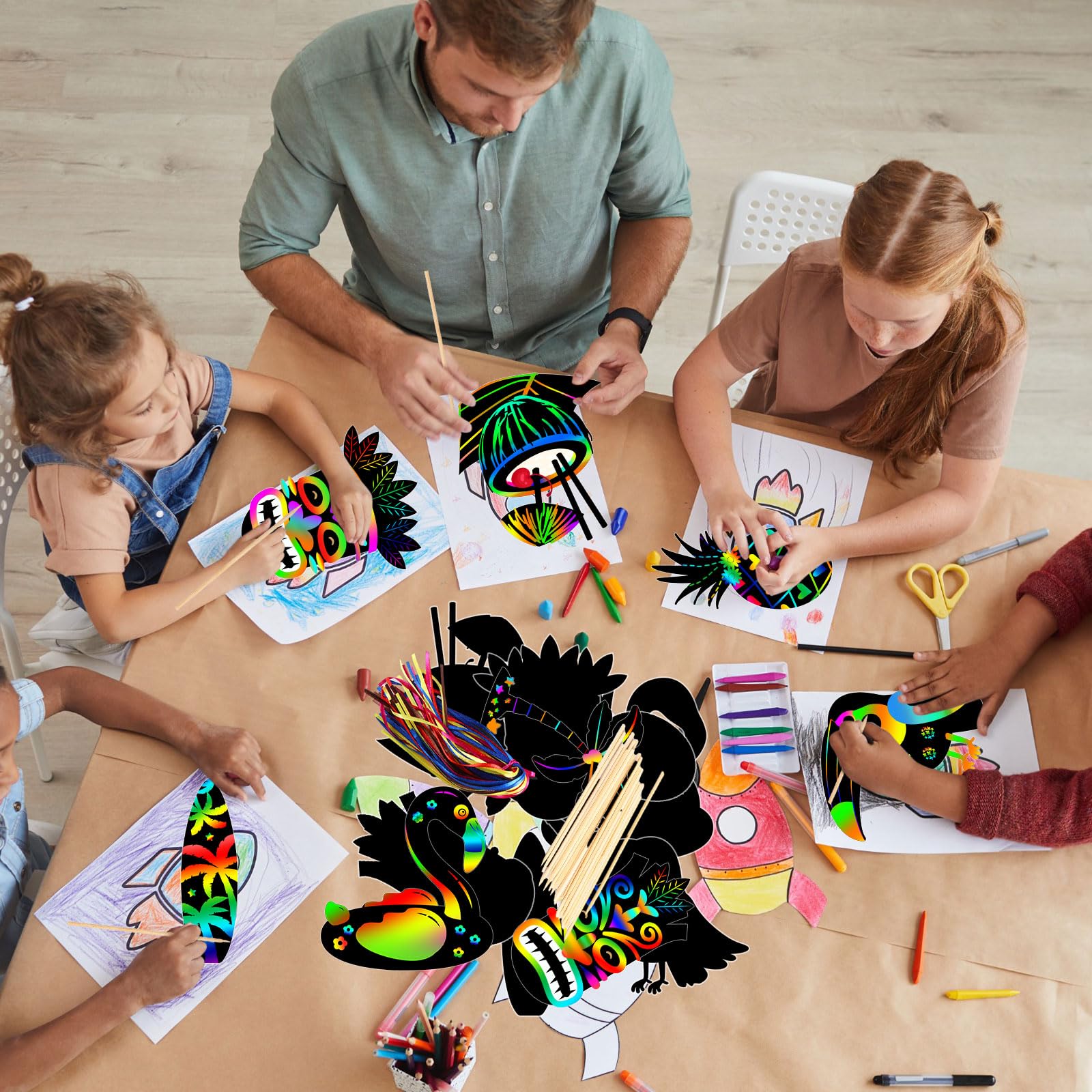 Snapklik.com : Motionchic 80 Pieces Hawaiian Luau Party Scratch Cards ...