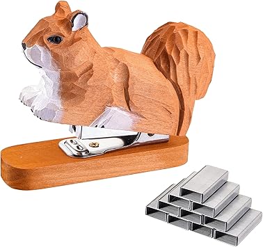 Amazon.com : Yoption Wooden Animal Stapler, Squirrel Desktop Stitcher ...