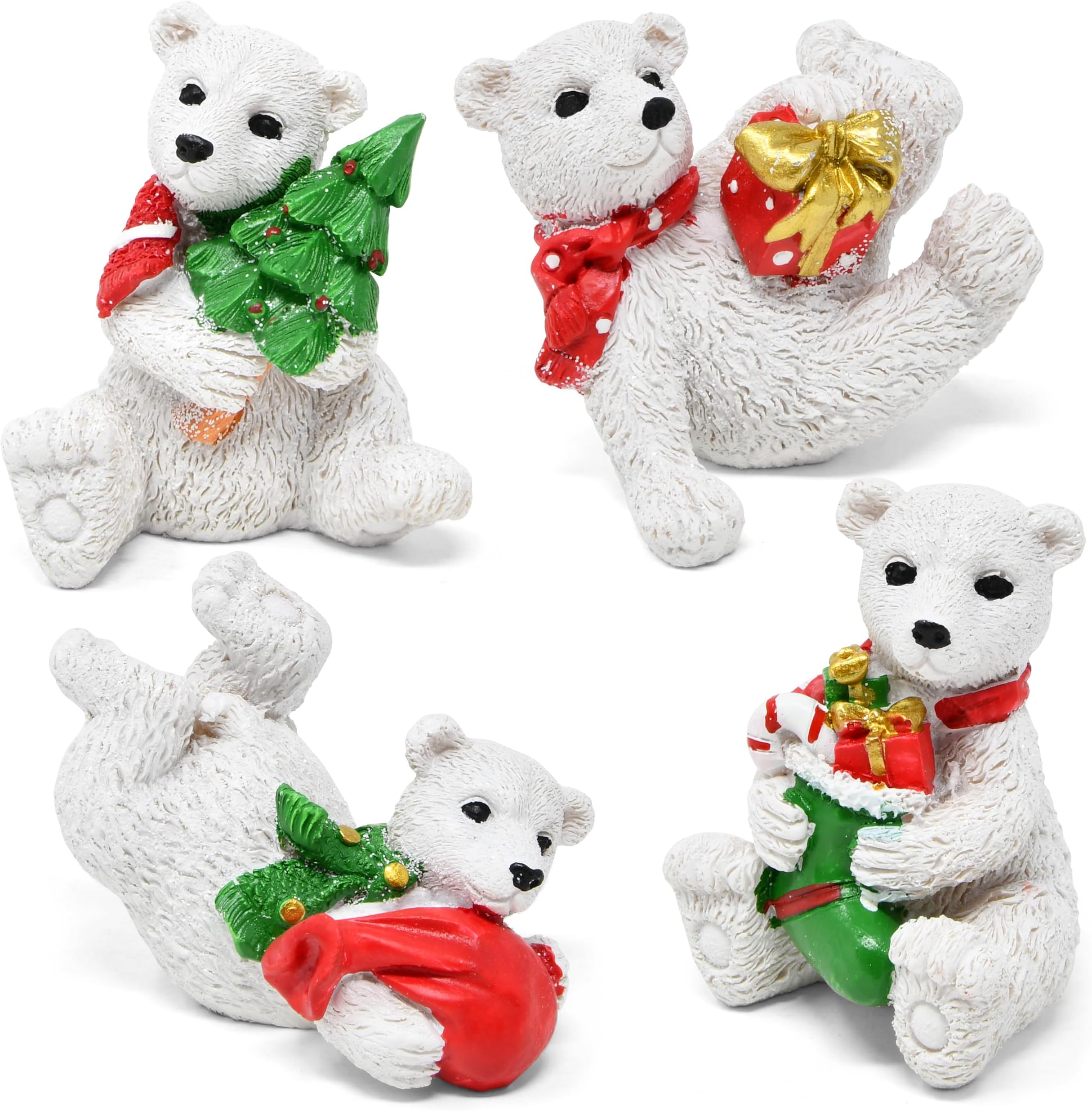 Amazon.com: Nature Vibe 12.6 Inches Sisal Polar Bear Mom and Baby White ...