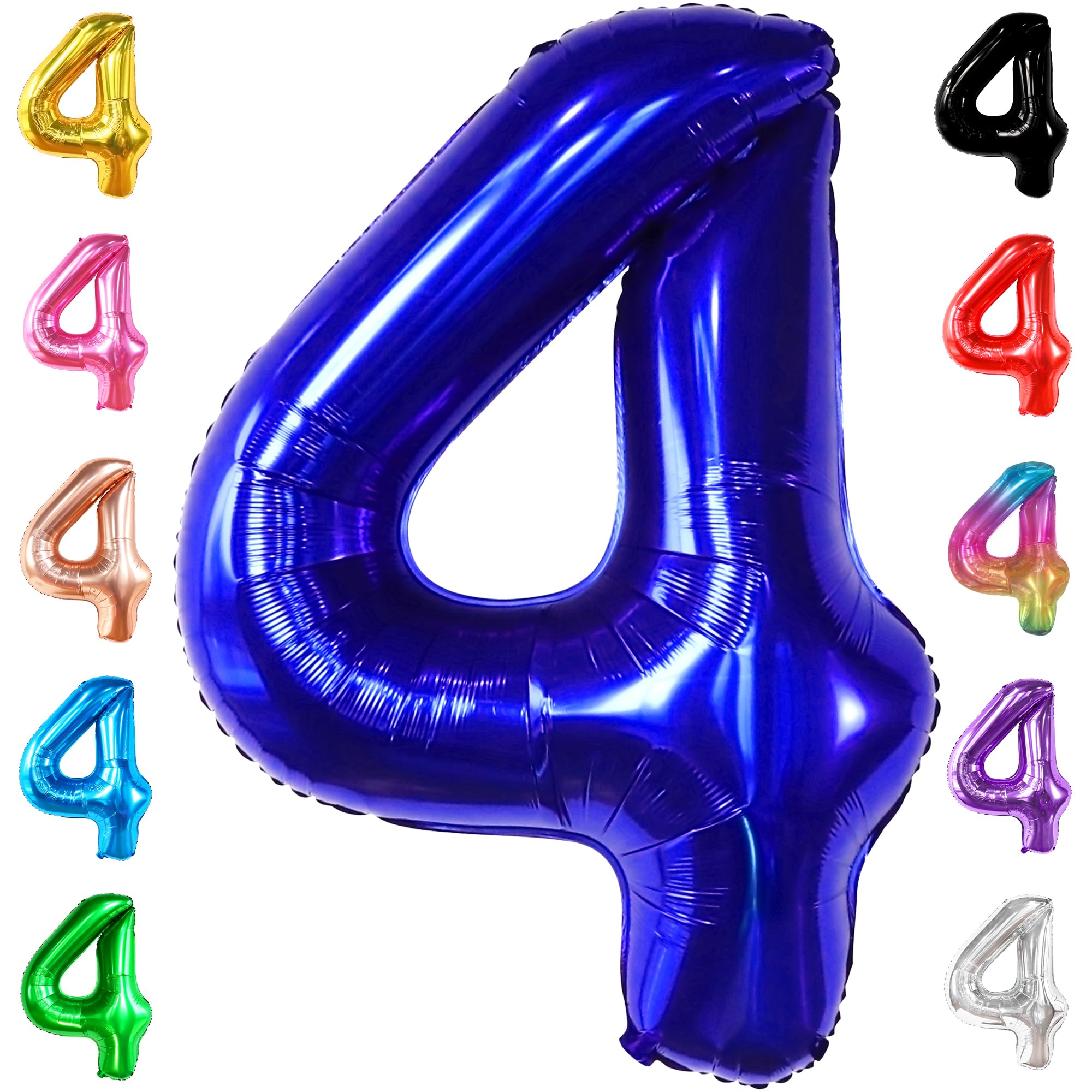 Snapklik.com : Blue Number 4 Balloons For Birthdays - 40 Inch Blue 4 ...