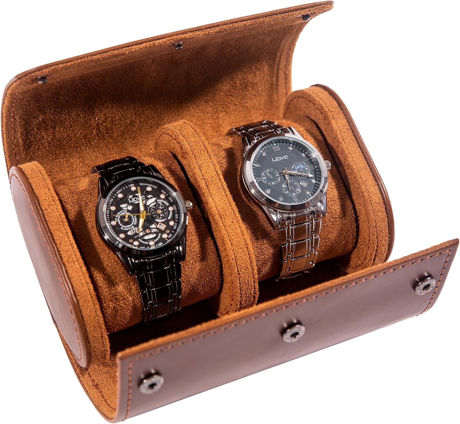 Mr.Okay 2 Watch Travel Case -Premium Leather Watch Case For Men With ...