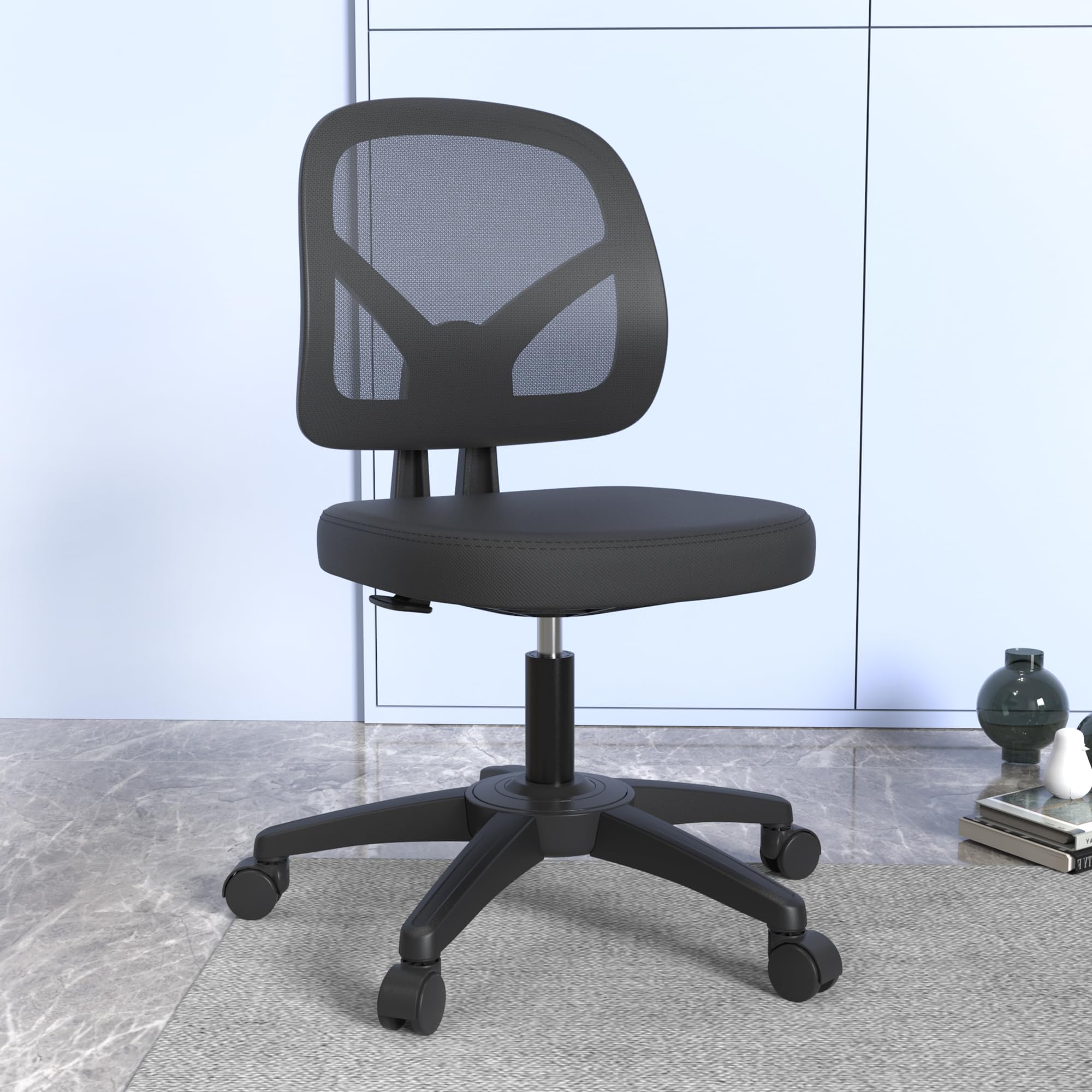 Amazon.com: Armless Swivel Mesh Computer Office Desk Chair No Arms ...