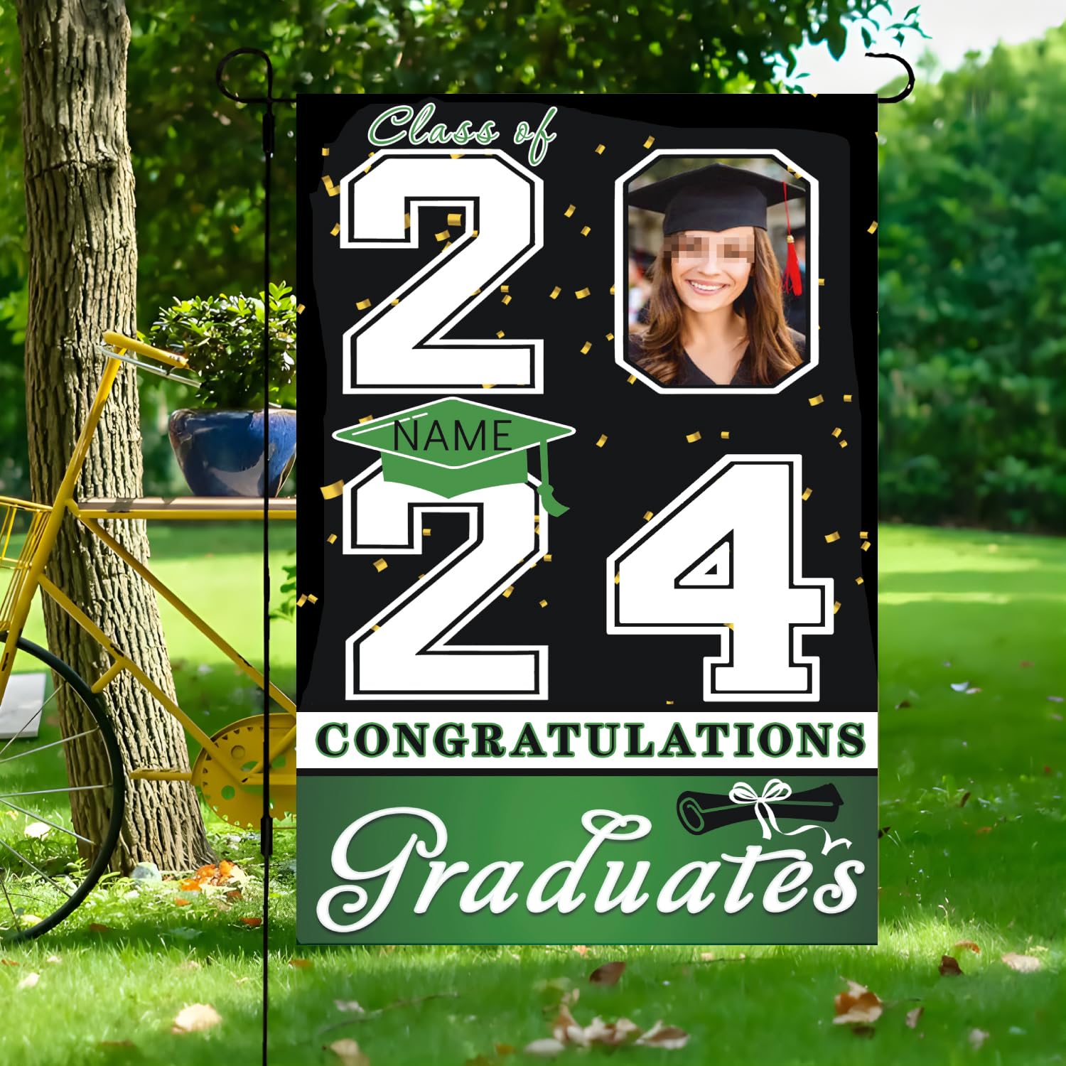 Snapklik.com : Dicodes Personalized Graduation Garden Flag 2024 ...