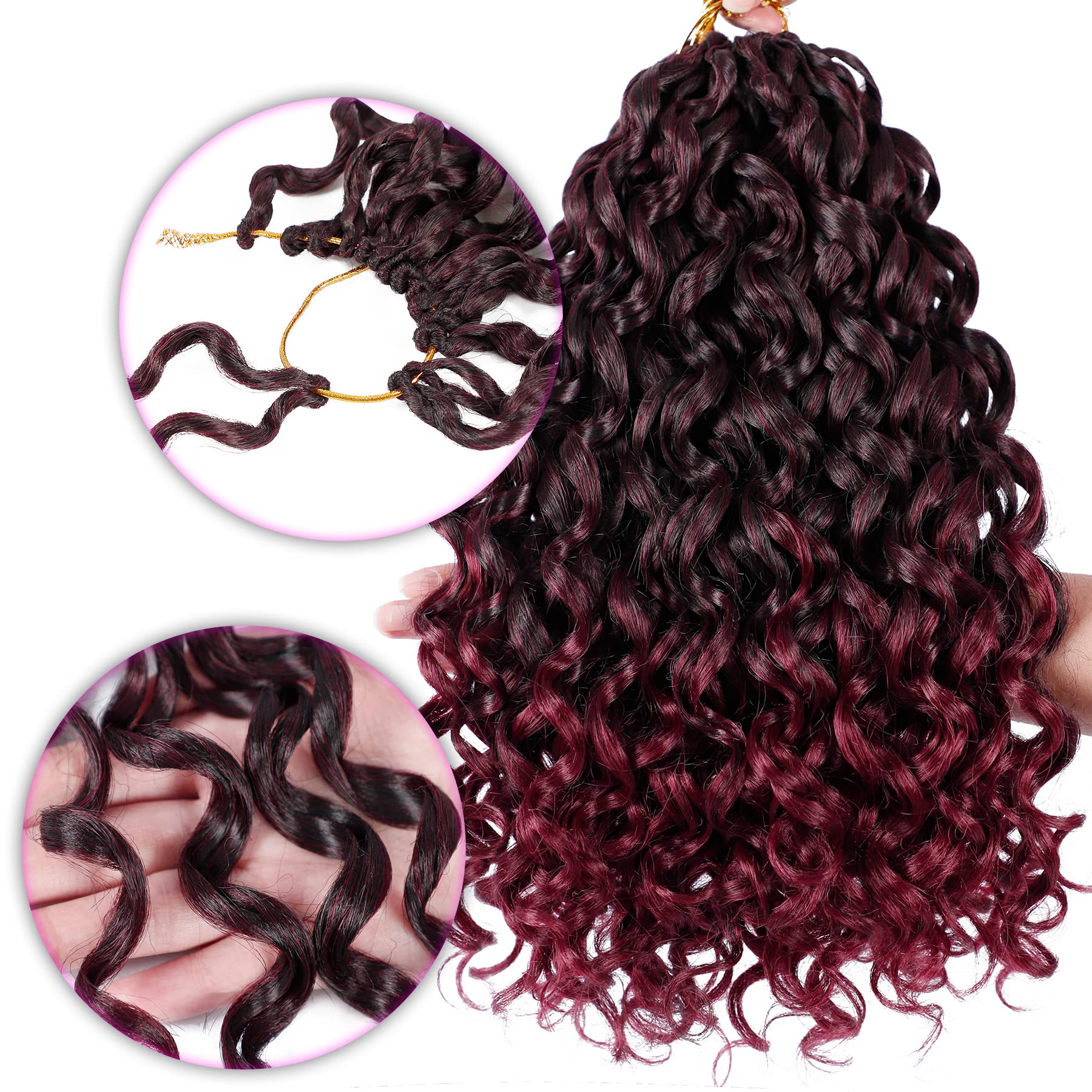 Snapklik.com : 7 Packs GoGo Curl Crochet Hair 12 Inch Red Burgundy ...