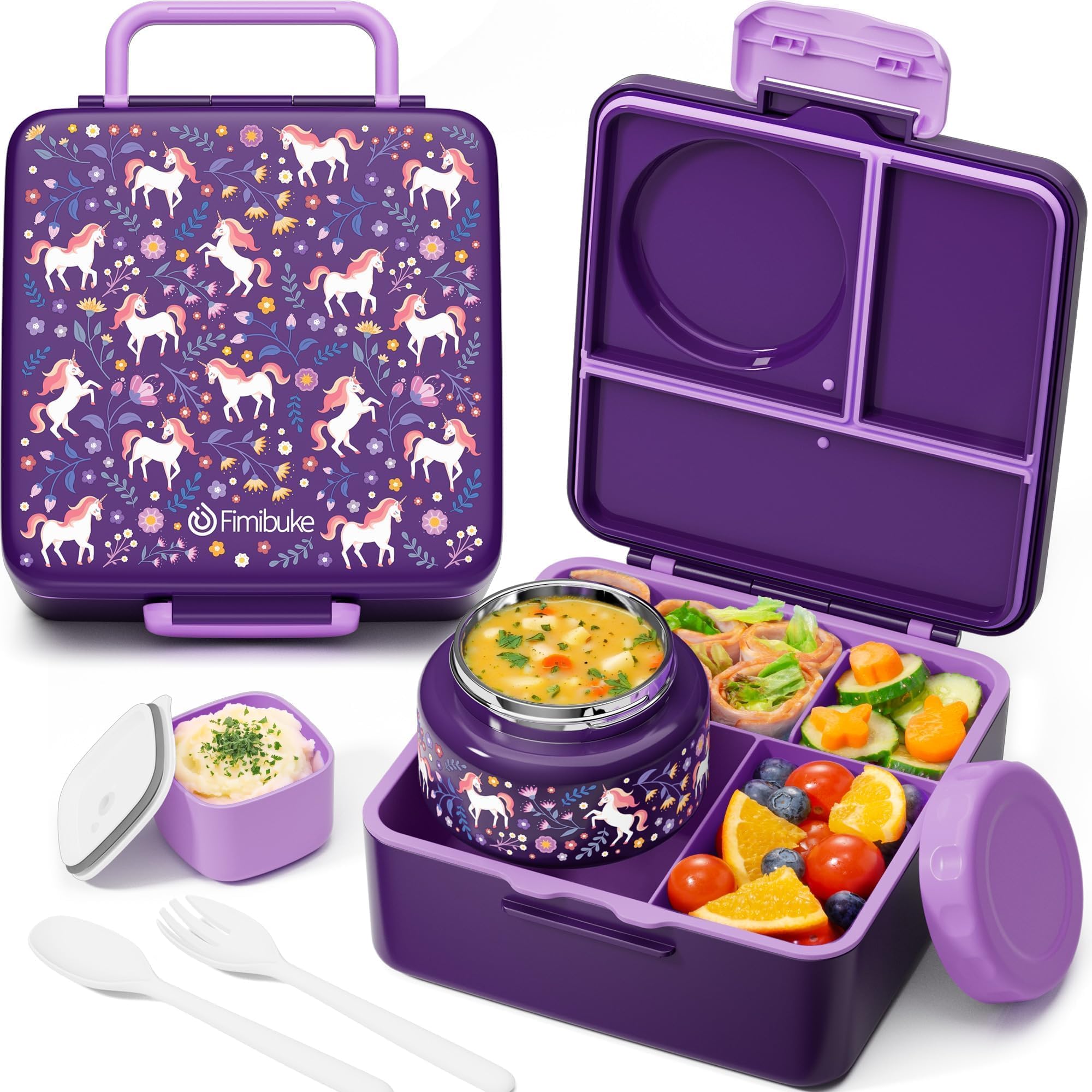 Amazon.com: Preppy Lunch Box for Girls with 10oz Thermo, with 6 ...