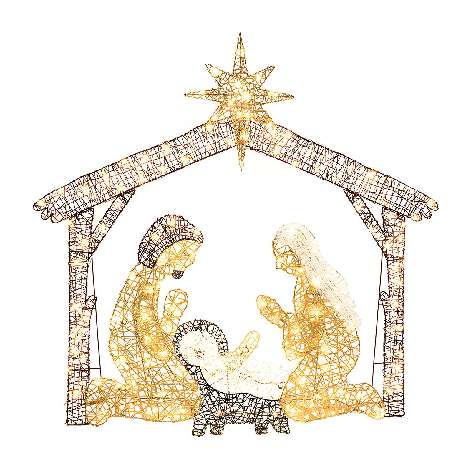 Amazon.com: automoris 6FT Lighted Christmas Nativity Scene Outdoor with ...