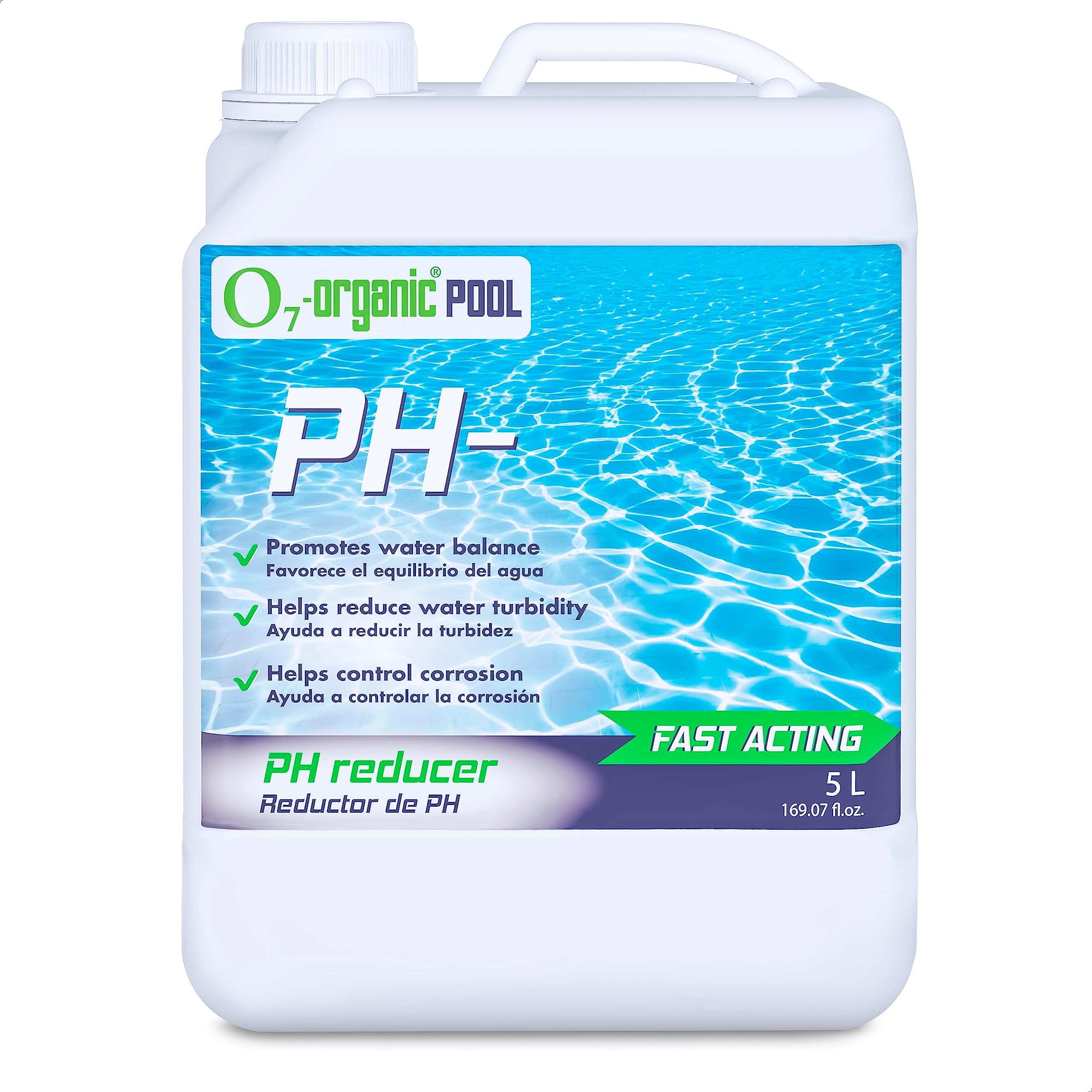 O7-organic Reductor pH 5 L. pH- Minus para Piscinas y Spas. Regulador pH Minus en Formato ...