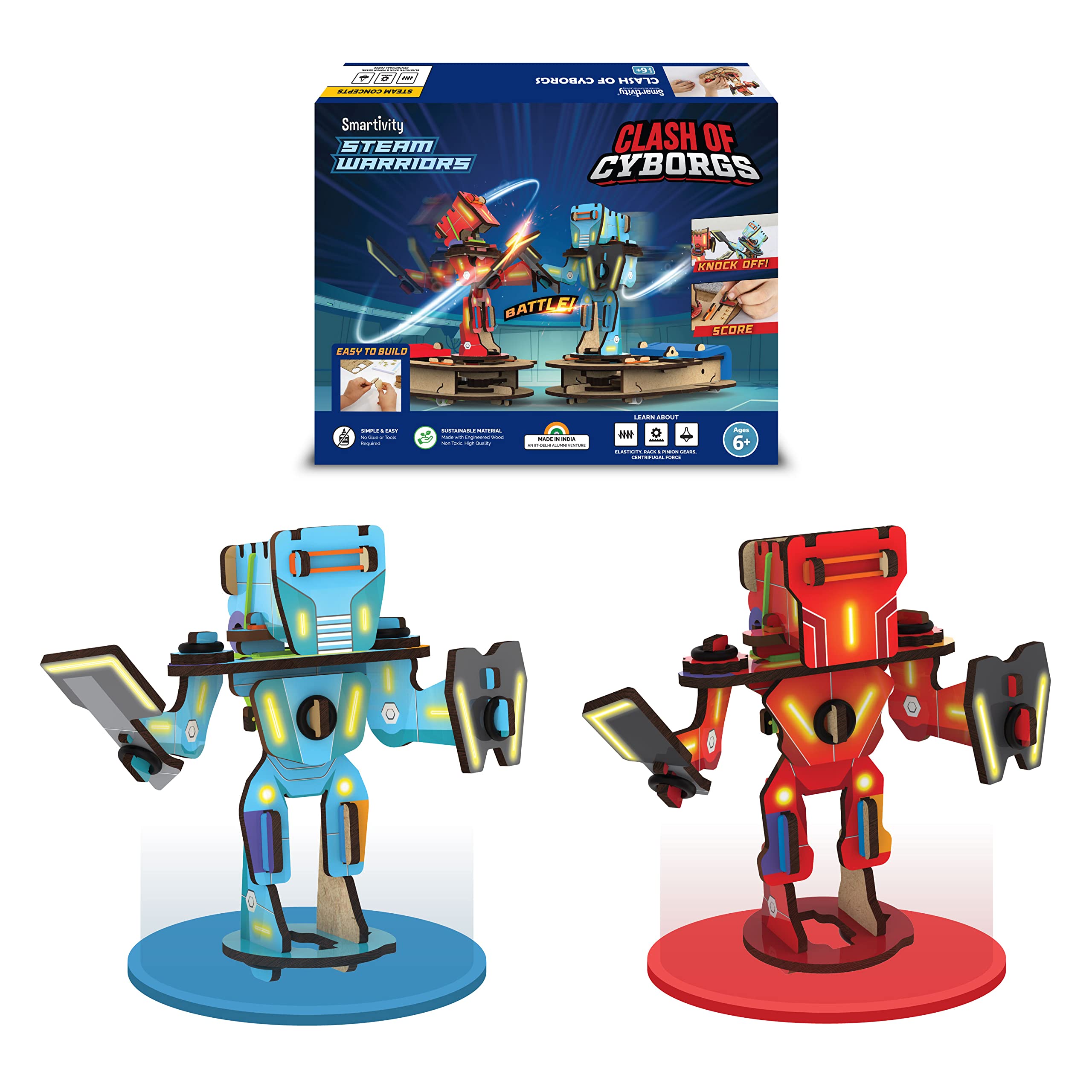 Buy Smartivity DIY STEM Warriors Arcade Fun Fighting/Multiplayer Battle ...