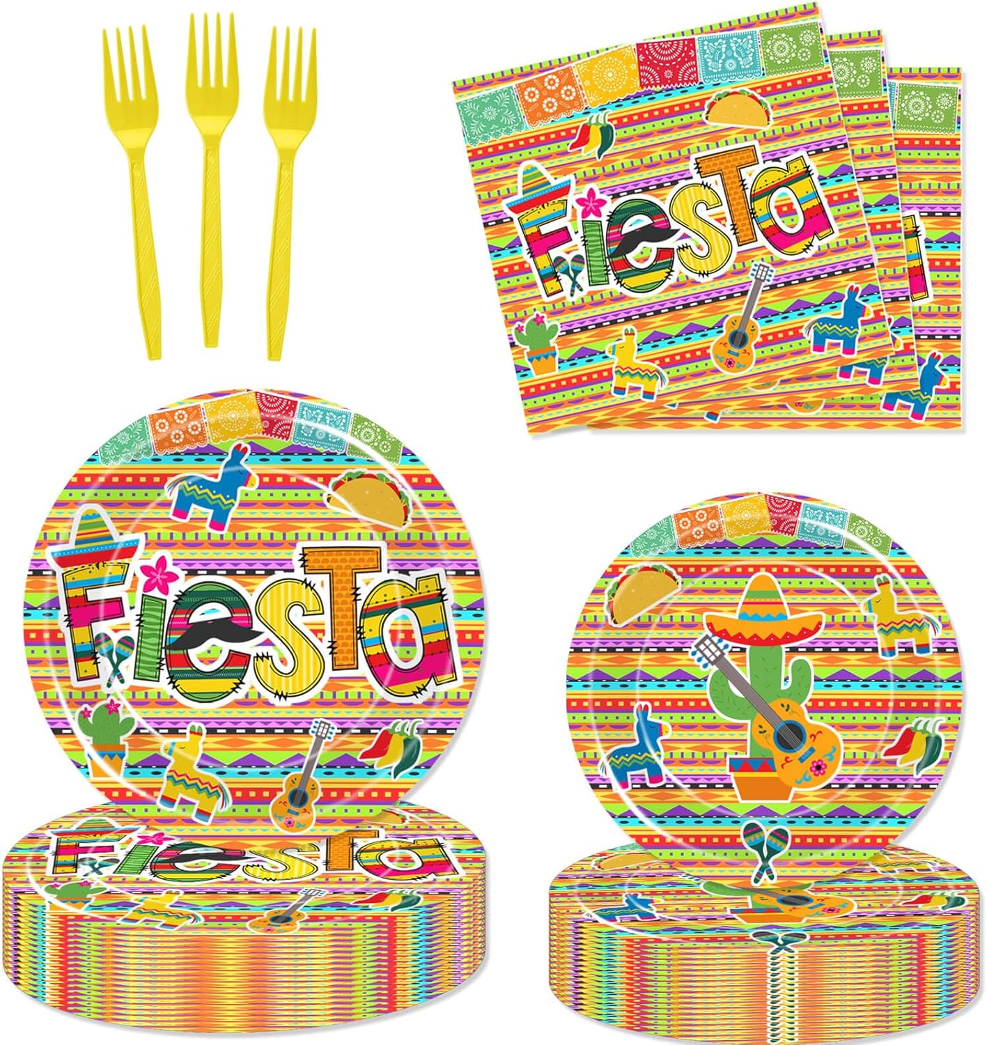 Amazon.com: Fiesta Party Plates and Napkins Mexico Birthday Party ...