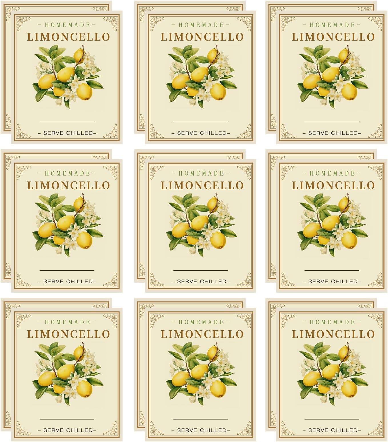 Amazon.com: Limoncello Labels for Homemade Limoncello Bottle,20 PCS ...