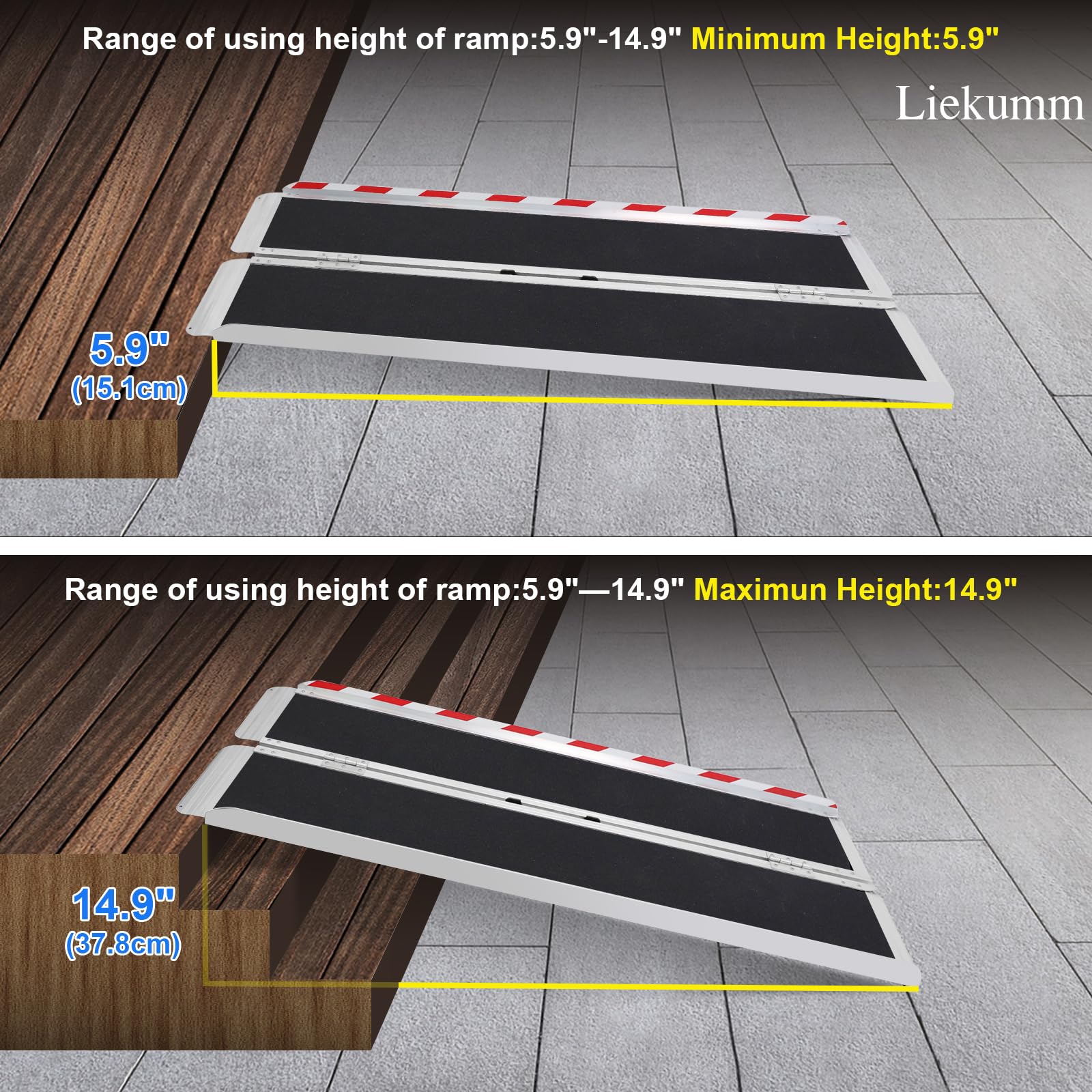 Snapklik.com : 5ft Foldable Aluminum Wheelchair Ramp, 600LBS Capacity ...