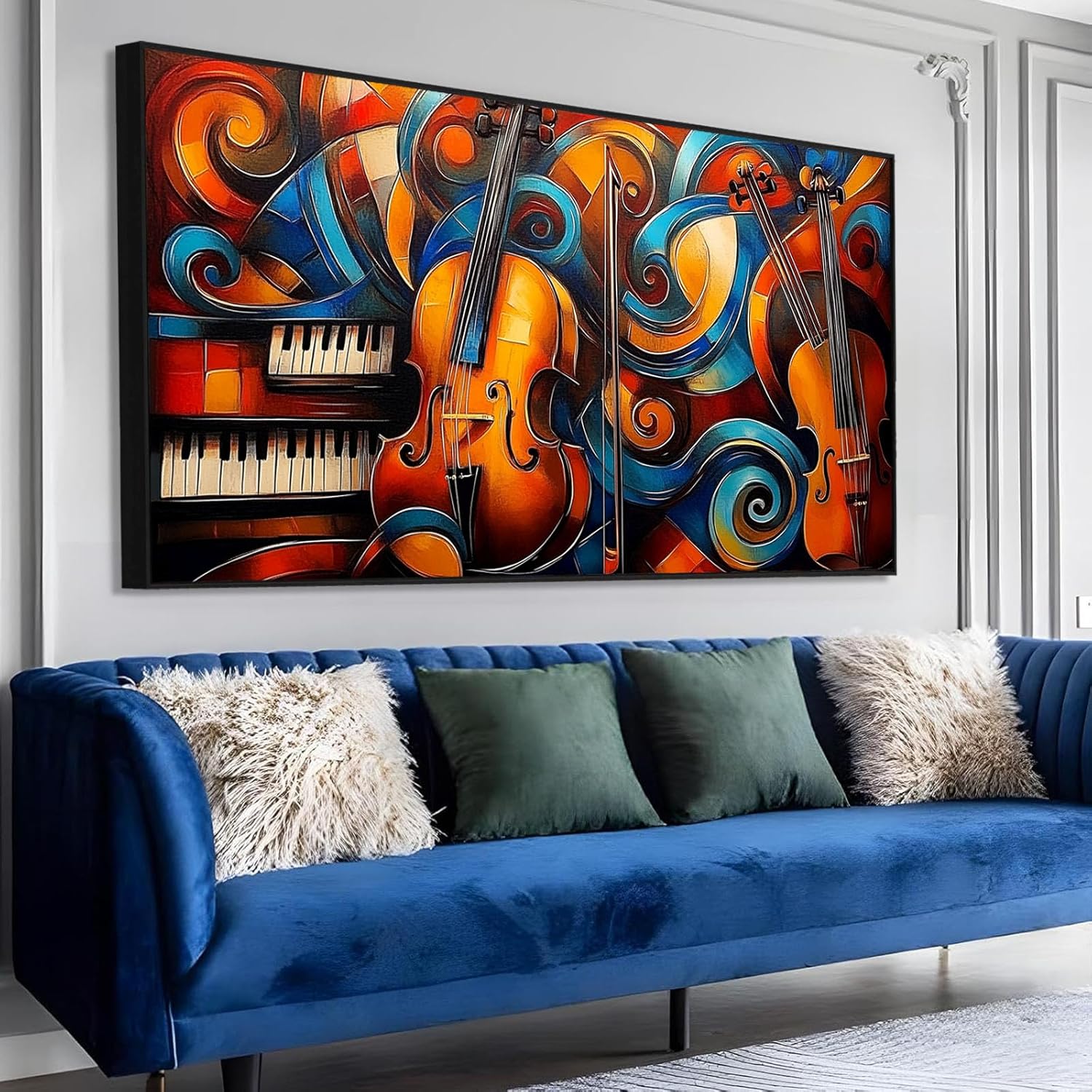 Amazon.com: Abstract Music Canvas Wall Art, Jazz Art Wall Decor ...
