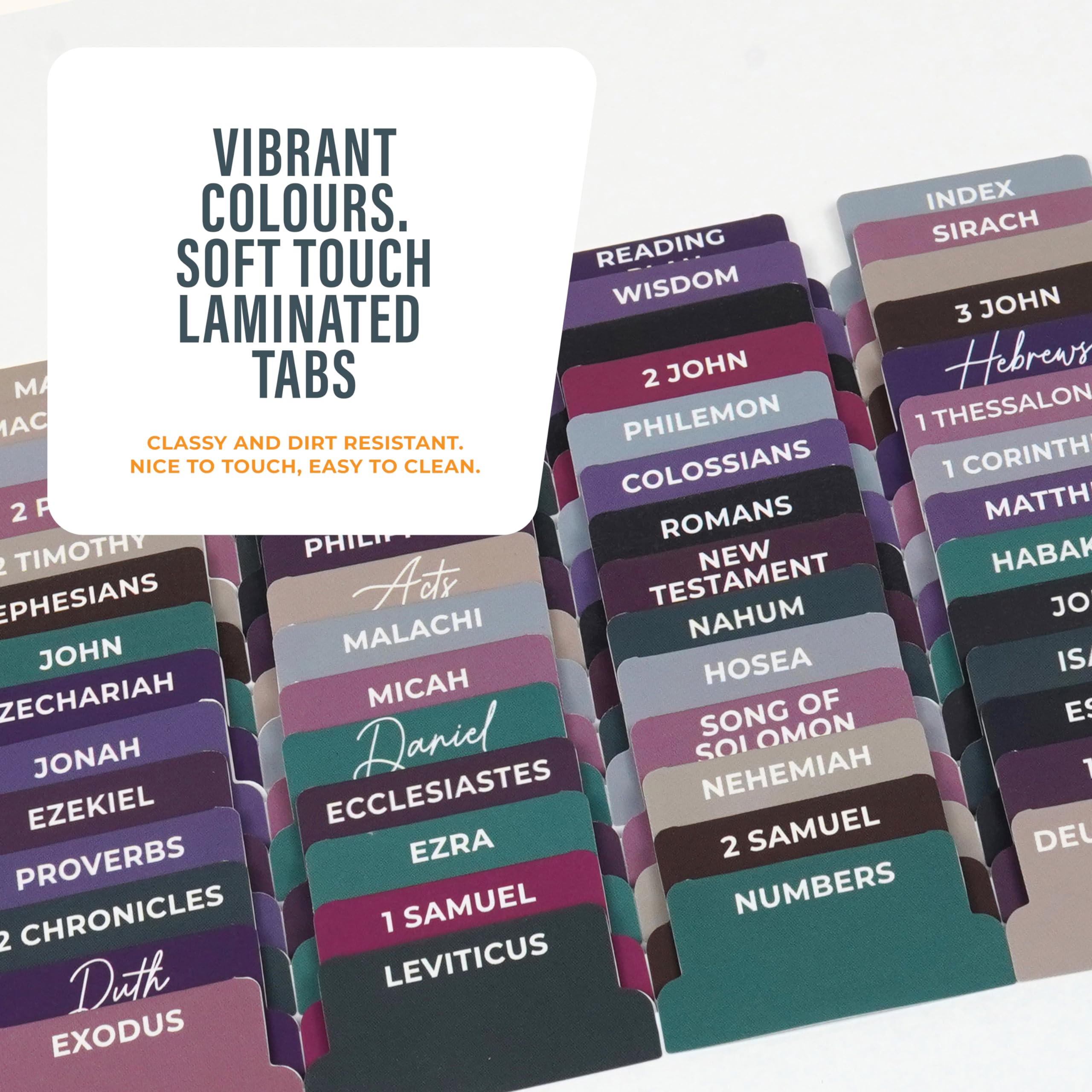 Snapklik.com : Bible Book Tabs, 100 Soft-Touch, Laminated Bible Tabs ...