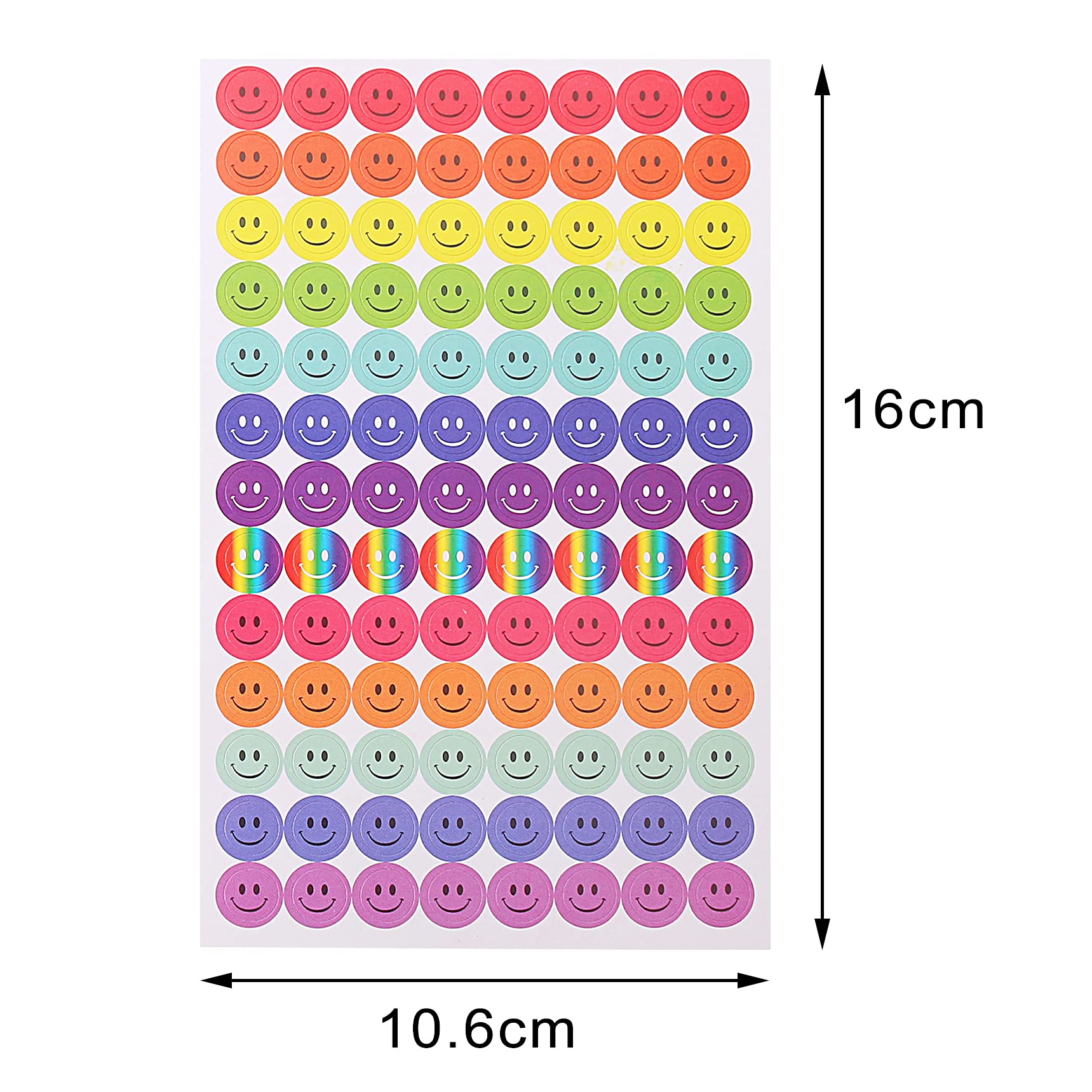 20 Sheet 1390 Pcs Happy Face Stickers, Rainbow Smiley Star Stickers ...