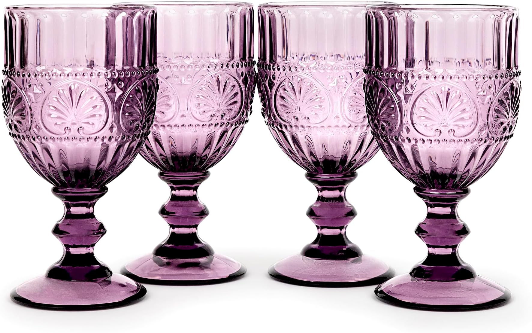 Amazon.com | American Atelier Vintage Purple Wine Glasses | Set of 4 ...