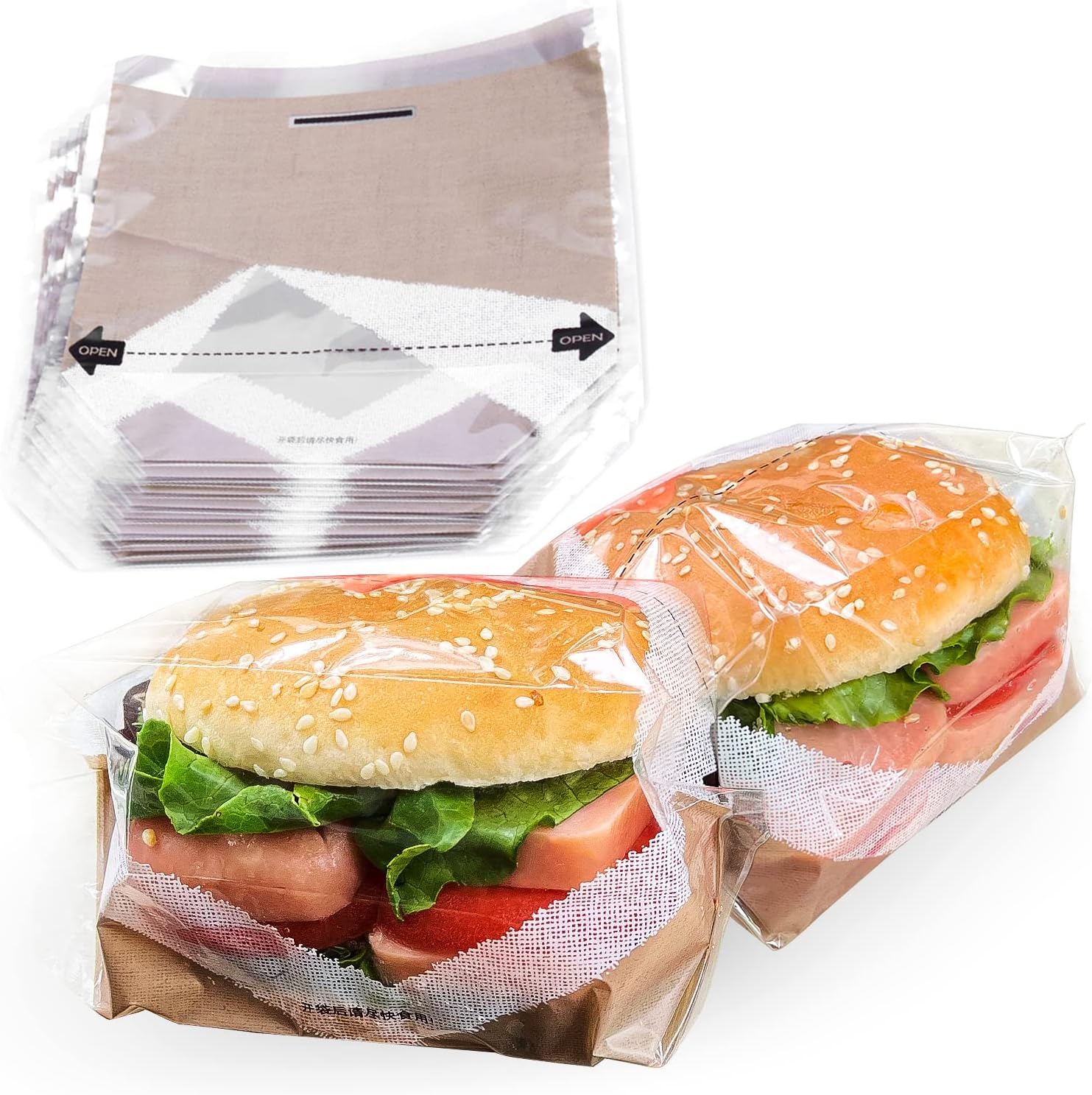 Amazon.com: BRATA Sandwich Bags Fold Over Disposable Sandwich ...