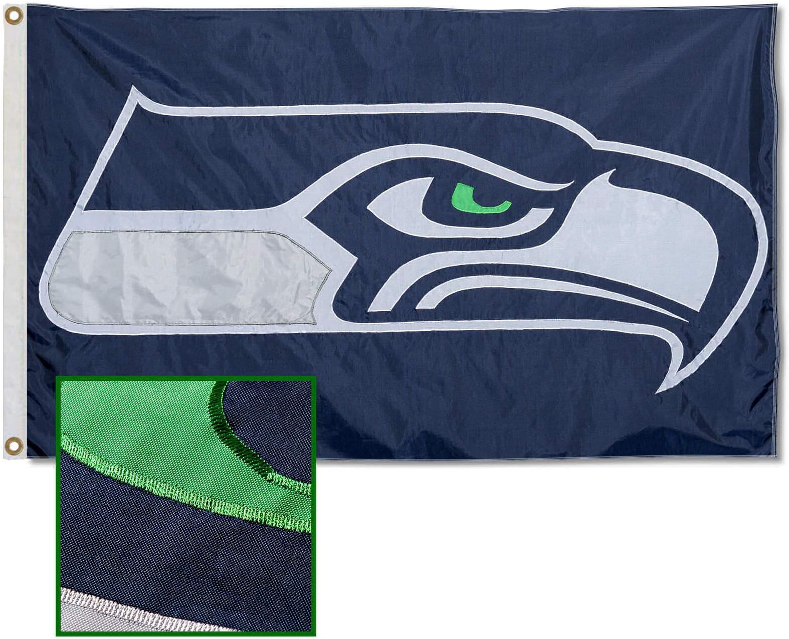 Amazon.com : Seattle Seahawks Embroidered Nylon Flag : Sports & Outdoors