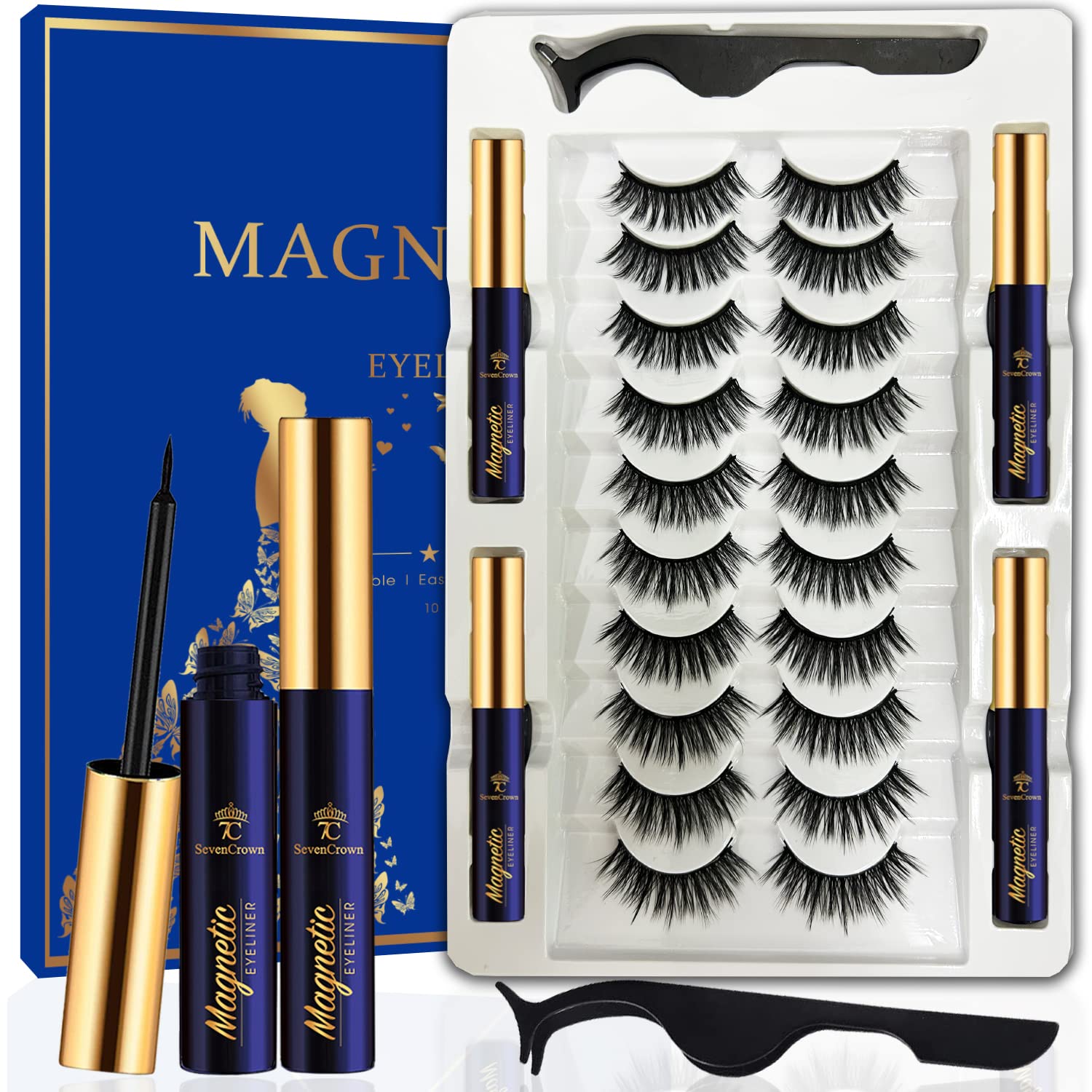 Amazon.com: 7C SevenCrown Magnetic Eyelashes Magnetic Lashes Natural ...