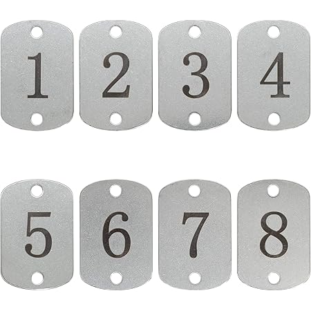 Amazon.com : StayMax Oval Hollowed Stainless Steel Number Tags Key Tags ...