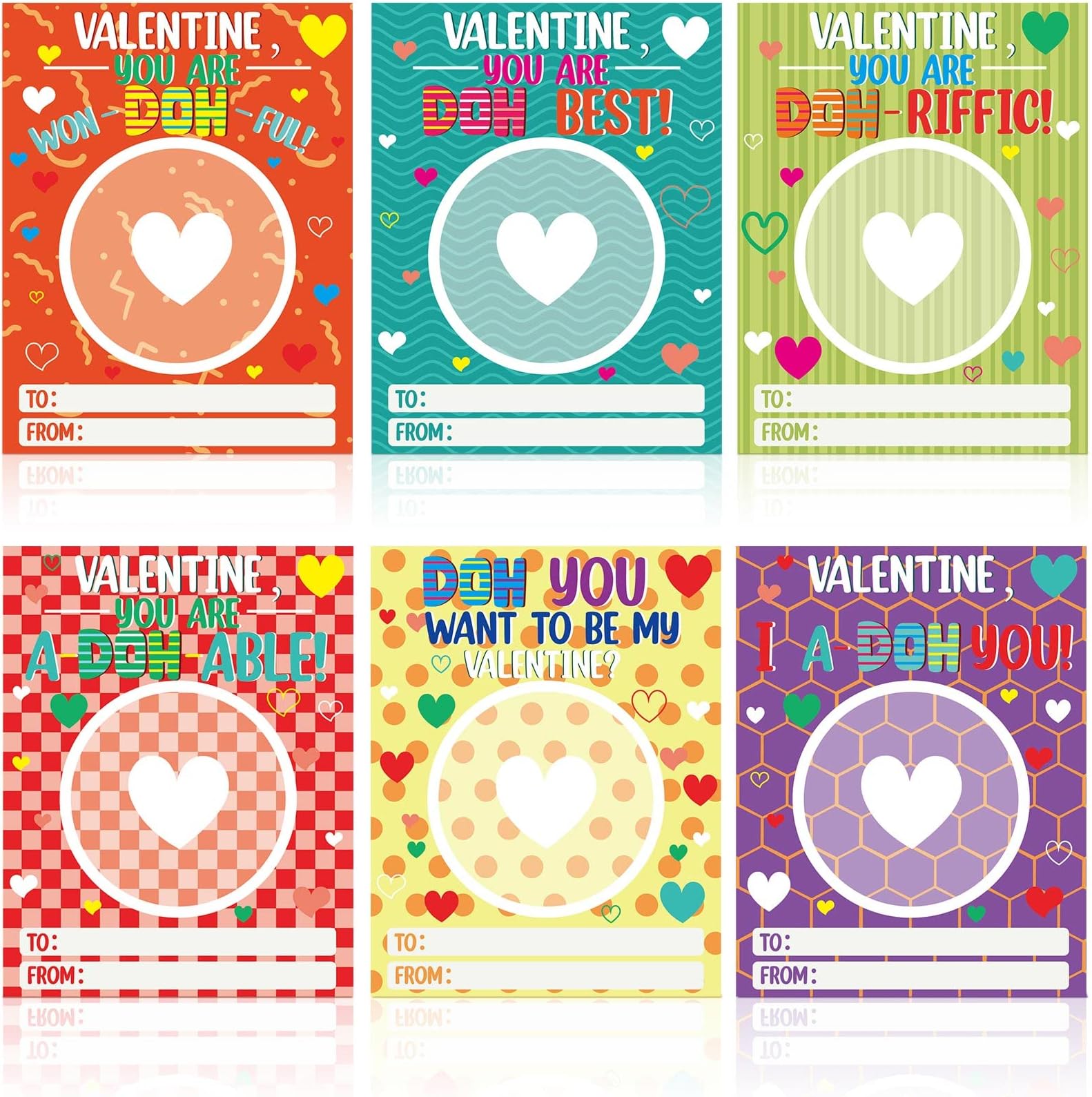 Amazon.com: 24 Pack Valentines Cards for Kids with Playing Dough ...