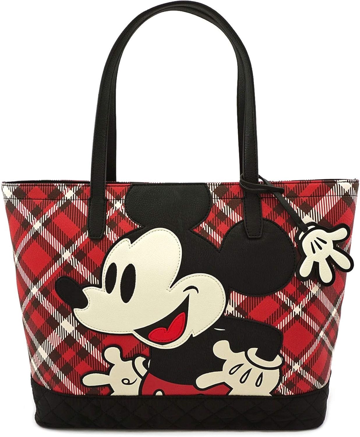 Amazon.com: Loungefly x Mickey Mouse Tartan Plaid Tote Bag Purse (One ...