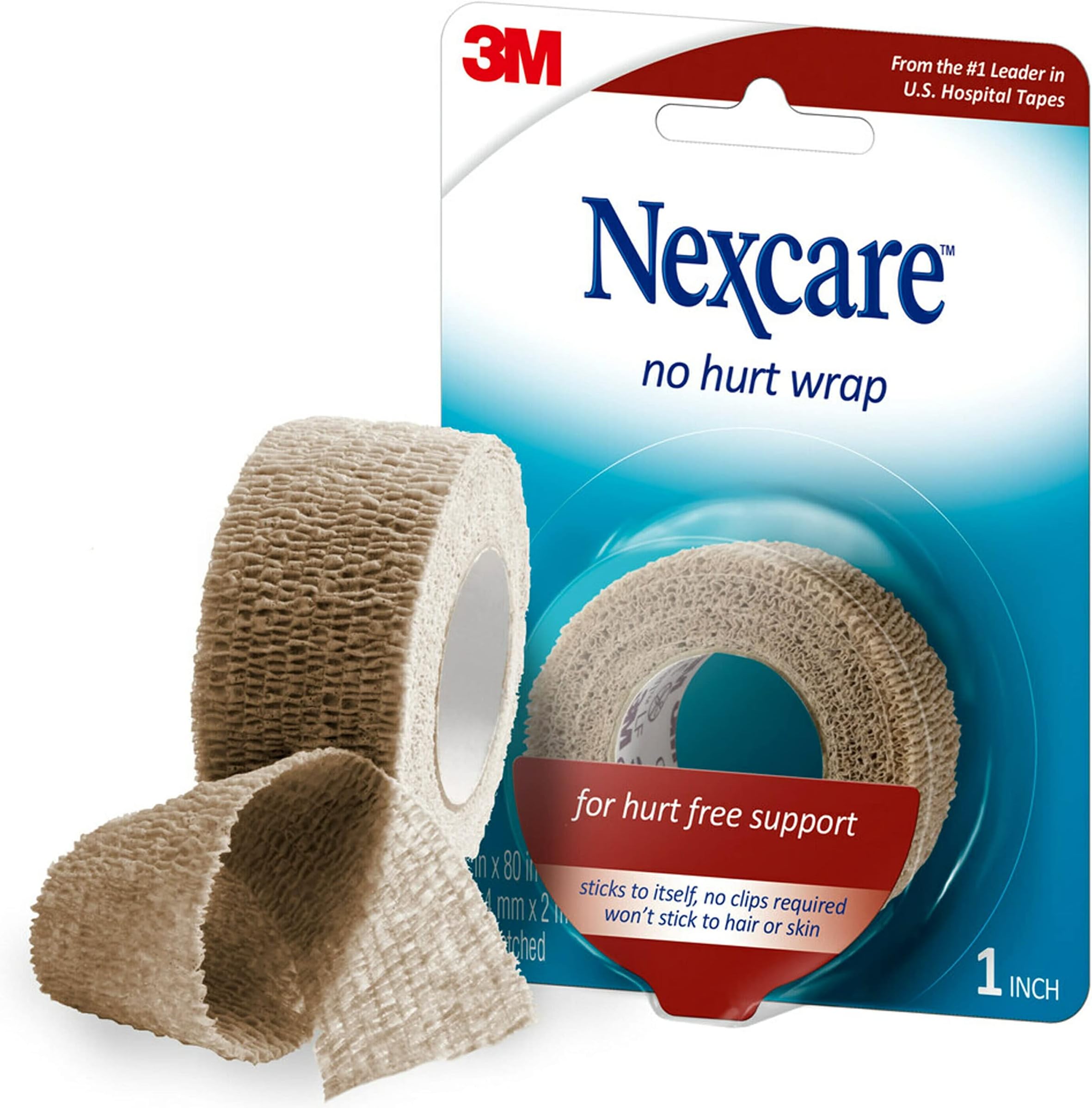 Amazon.com: Nexcare No Hurt Wrap, 1 in x 80 in, Unstretched : Health ...