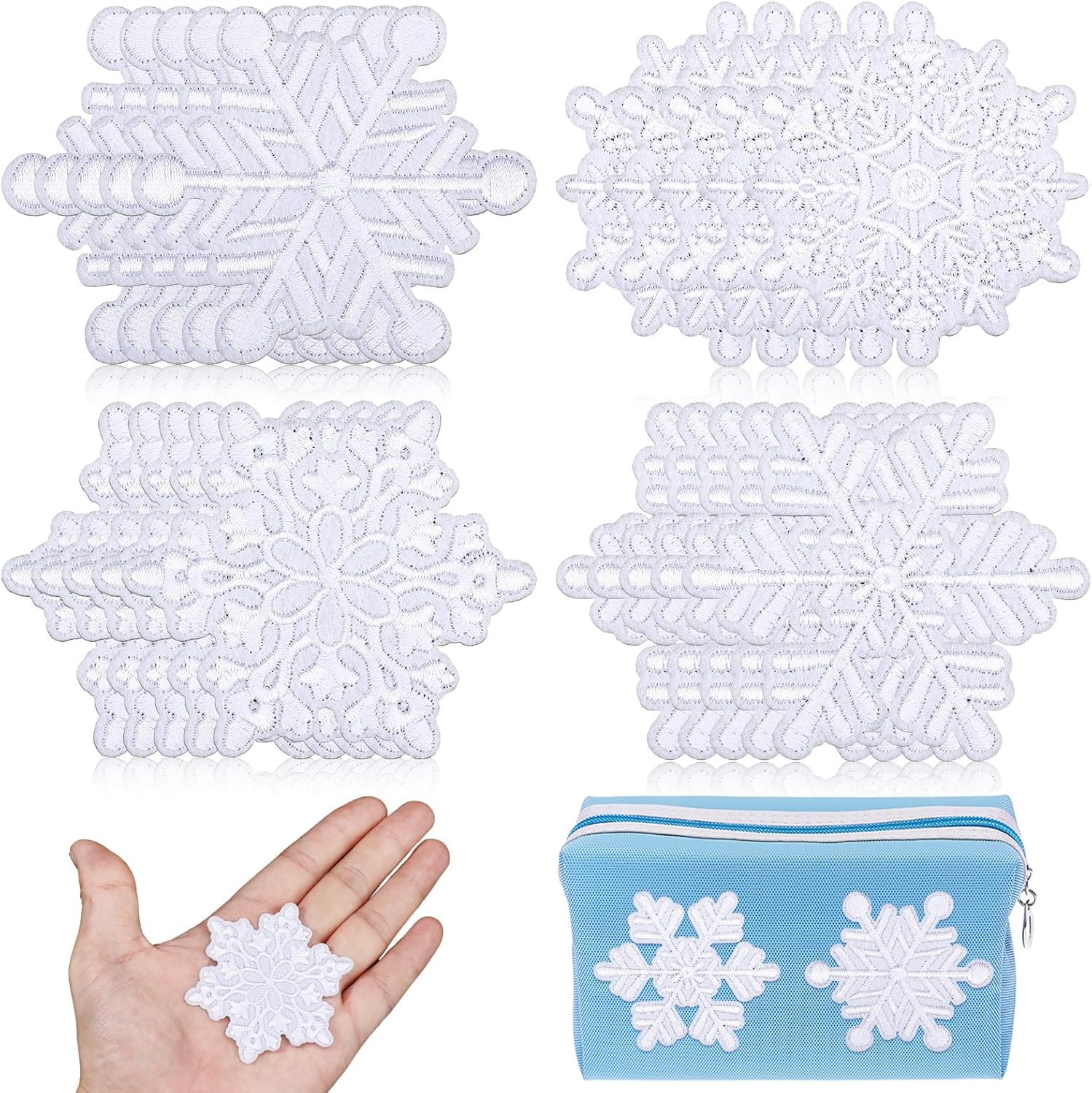 Amazon.com: Lyrow 20 Pcs Snowflake Iron on Patches Embroidered Applique Patches Princess Party ...