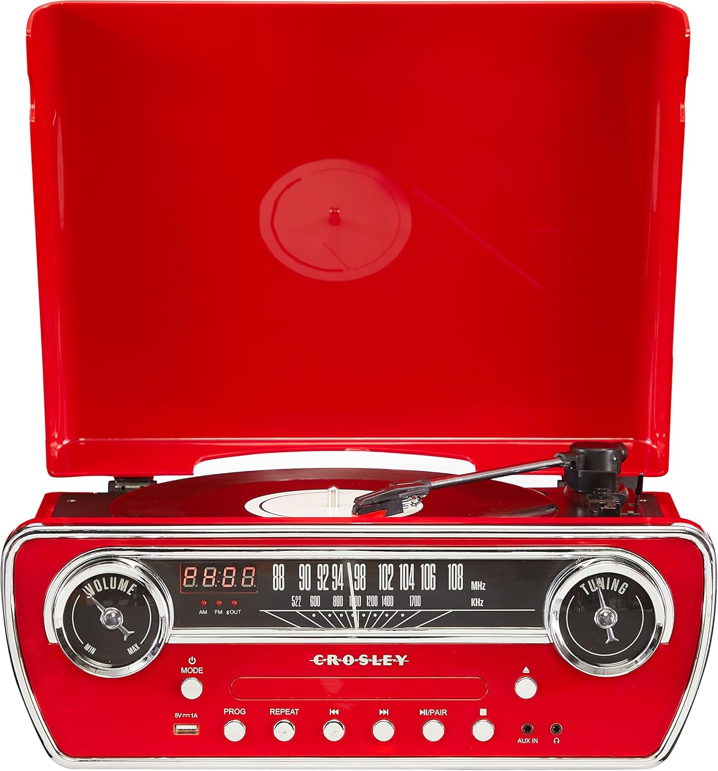 Amazon.com: Crosley CR6047A-RE Powel 7-in-1 Bluetooth in/Out Vinyl ...