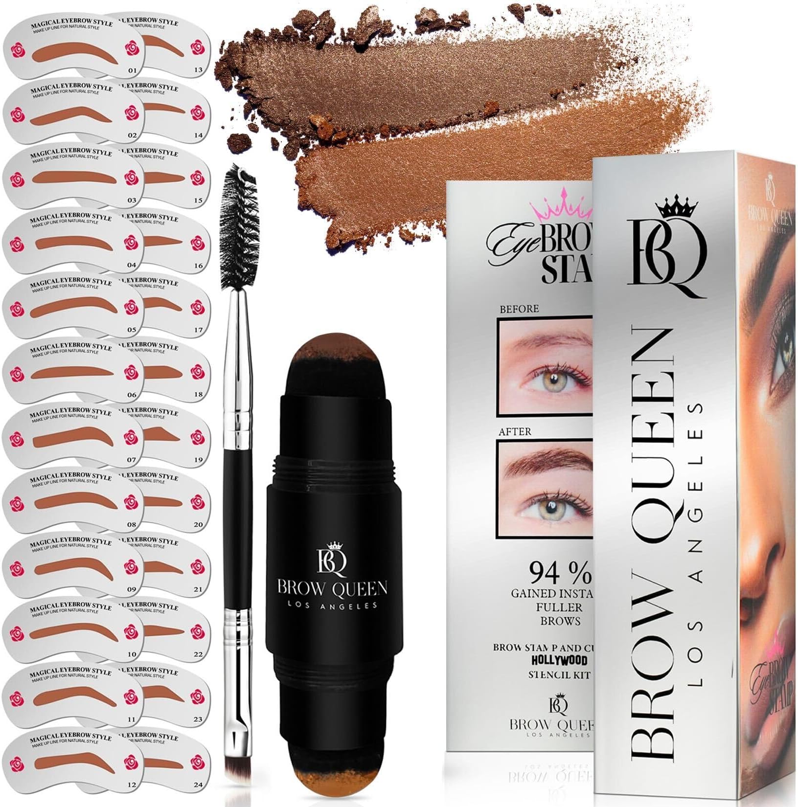 Amazon.com: Eyebrow Stamp Stencil Kit - One-Step Vegan Eyebrow Stamp ...